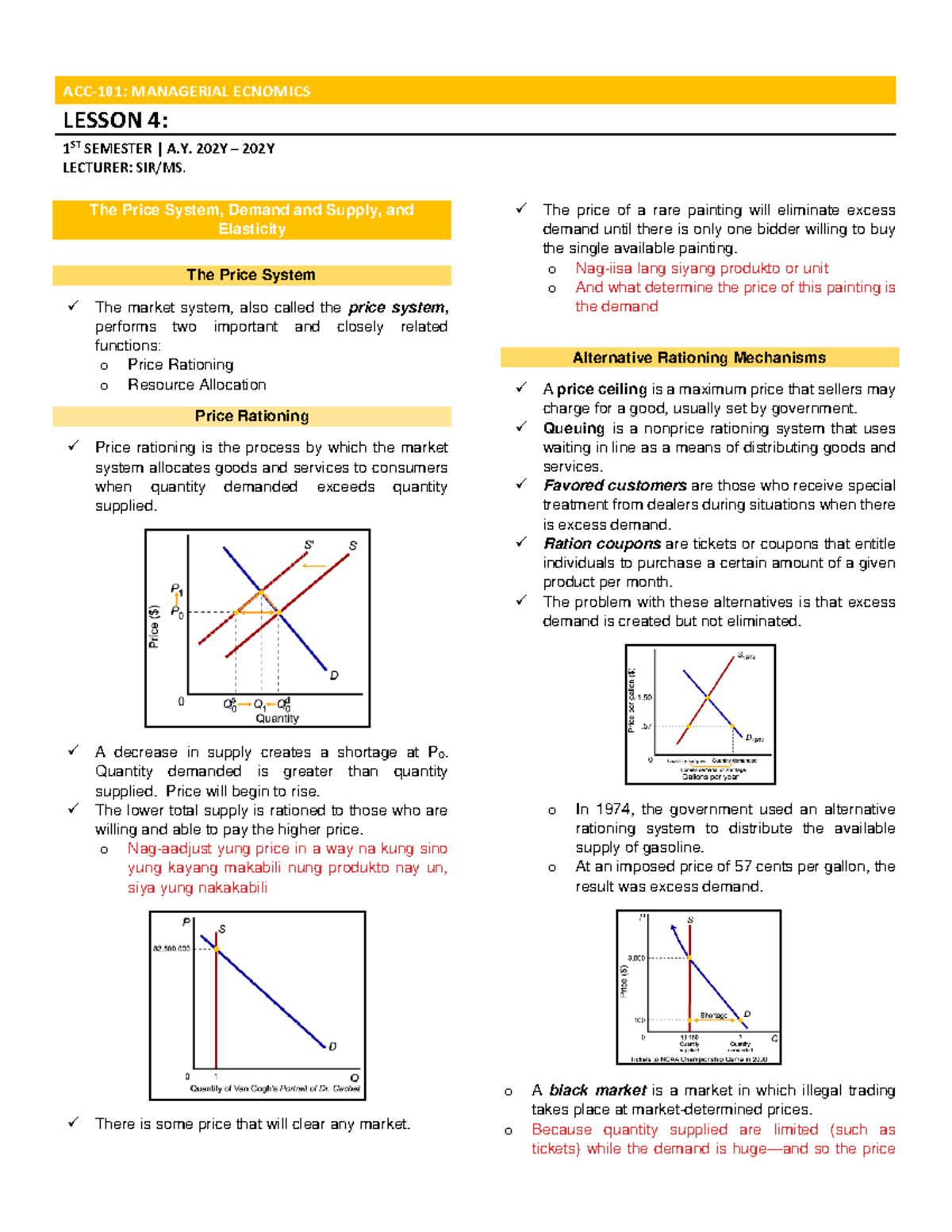 Managerial Economics The Price System, Demand and Supply, Elasticity ...