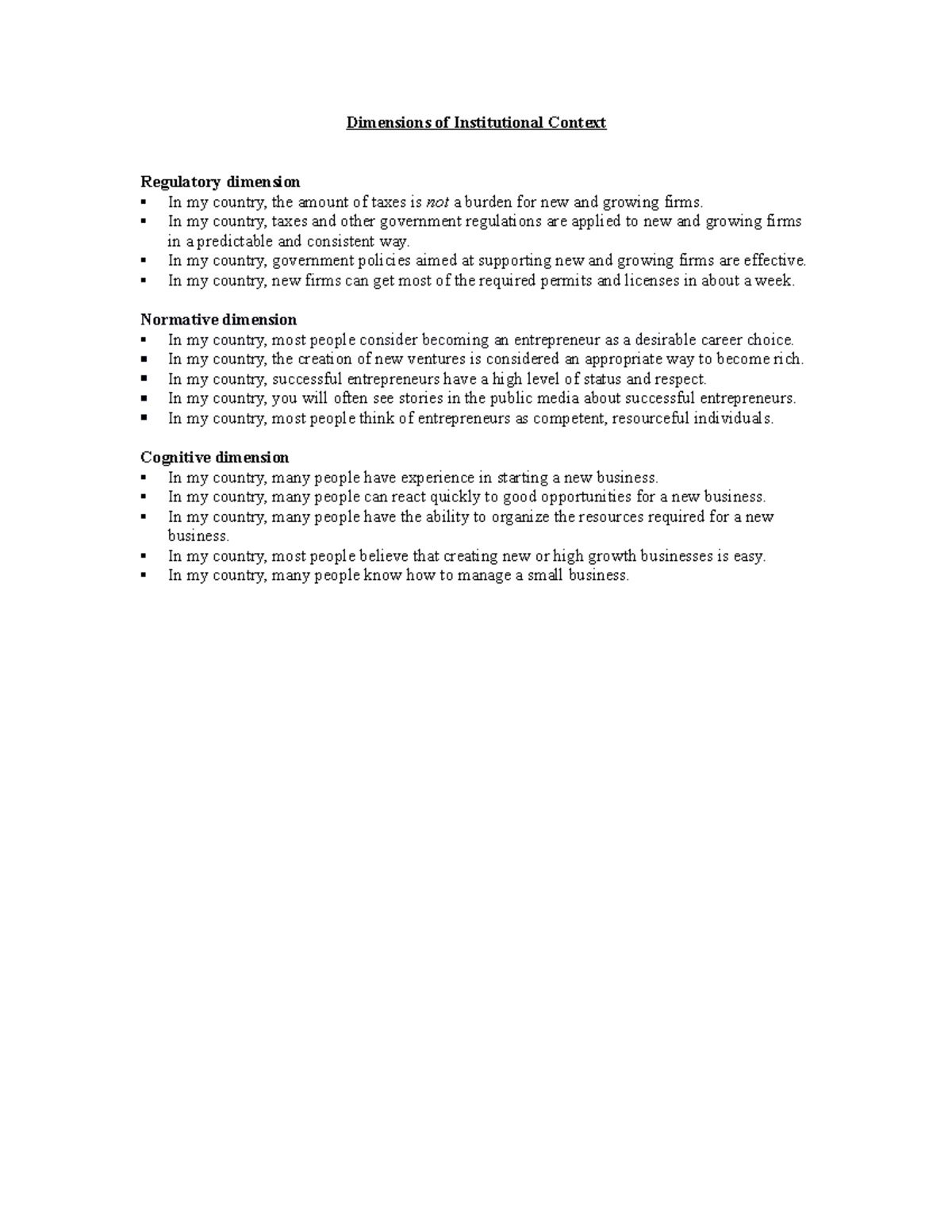 Chapter 1 Dimensions of Institutional Context (solution) - Dimensions ...