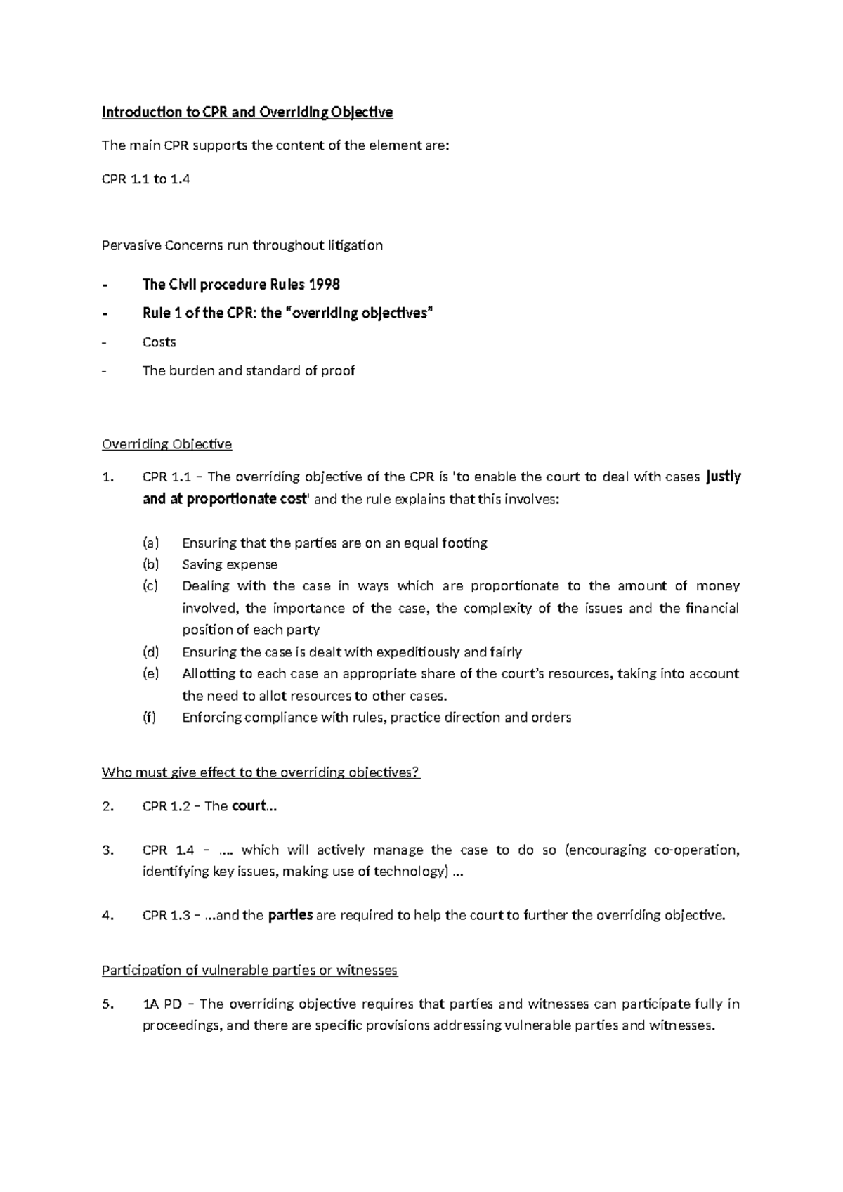 Notes - Introduction to CPR and Overriding Objective - Introduction to ...