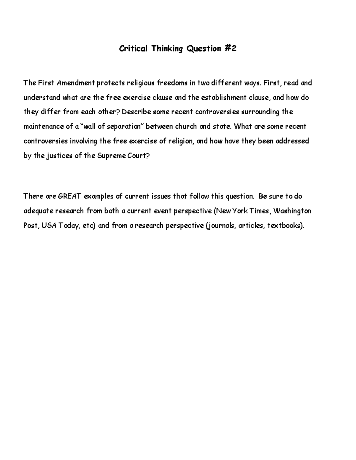 Civil Liberties - CT2 - Essay assignment. - Critical Thinking Question ...