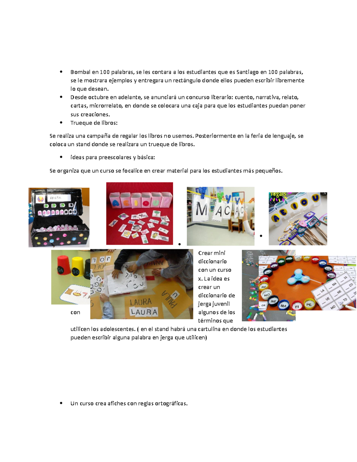 Articulacion - lijh - Bombal en 100 palabras, se les contara a los ...