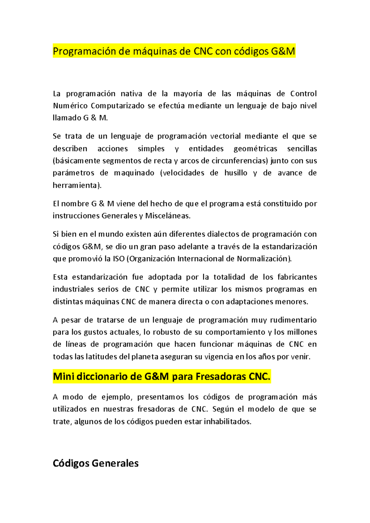 Códigos G y M - Act 1 codigos - Programación de máquinas de CNC con ...