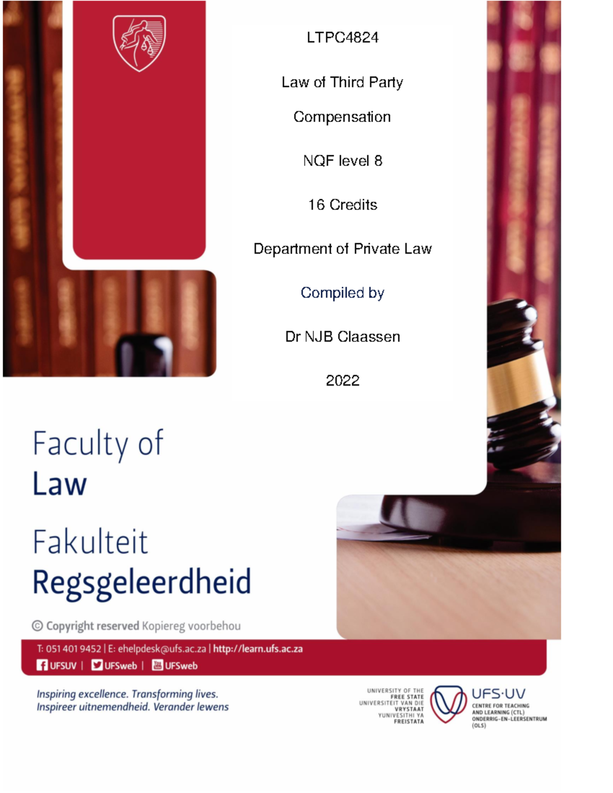 Module guide - LTPC4824 - 2022 - LTPC Law of Third Party Compensation ...