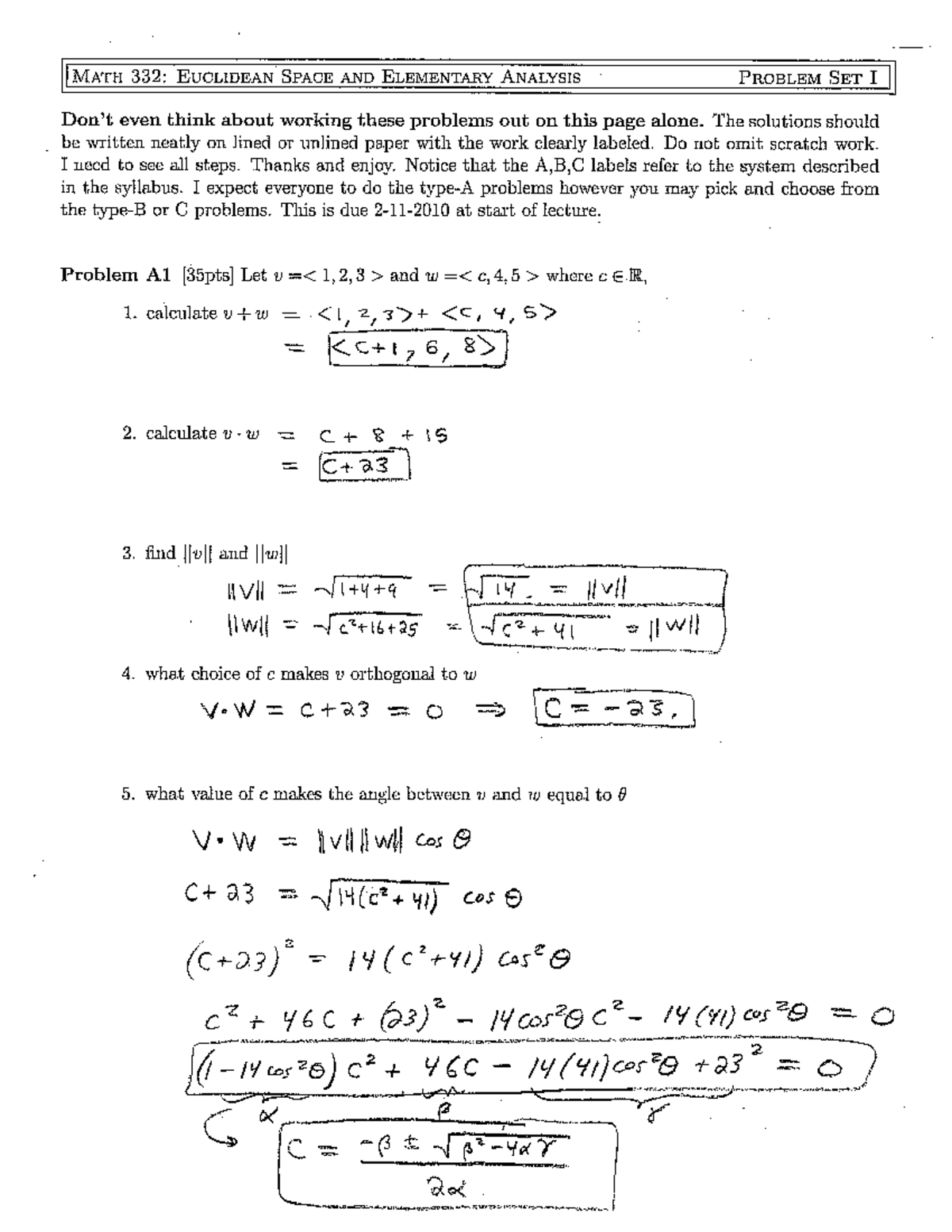 Advancedcalc Problem Set Is 10soln - 332: AND ELEMENTARY ANALYSIS ...