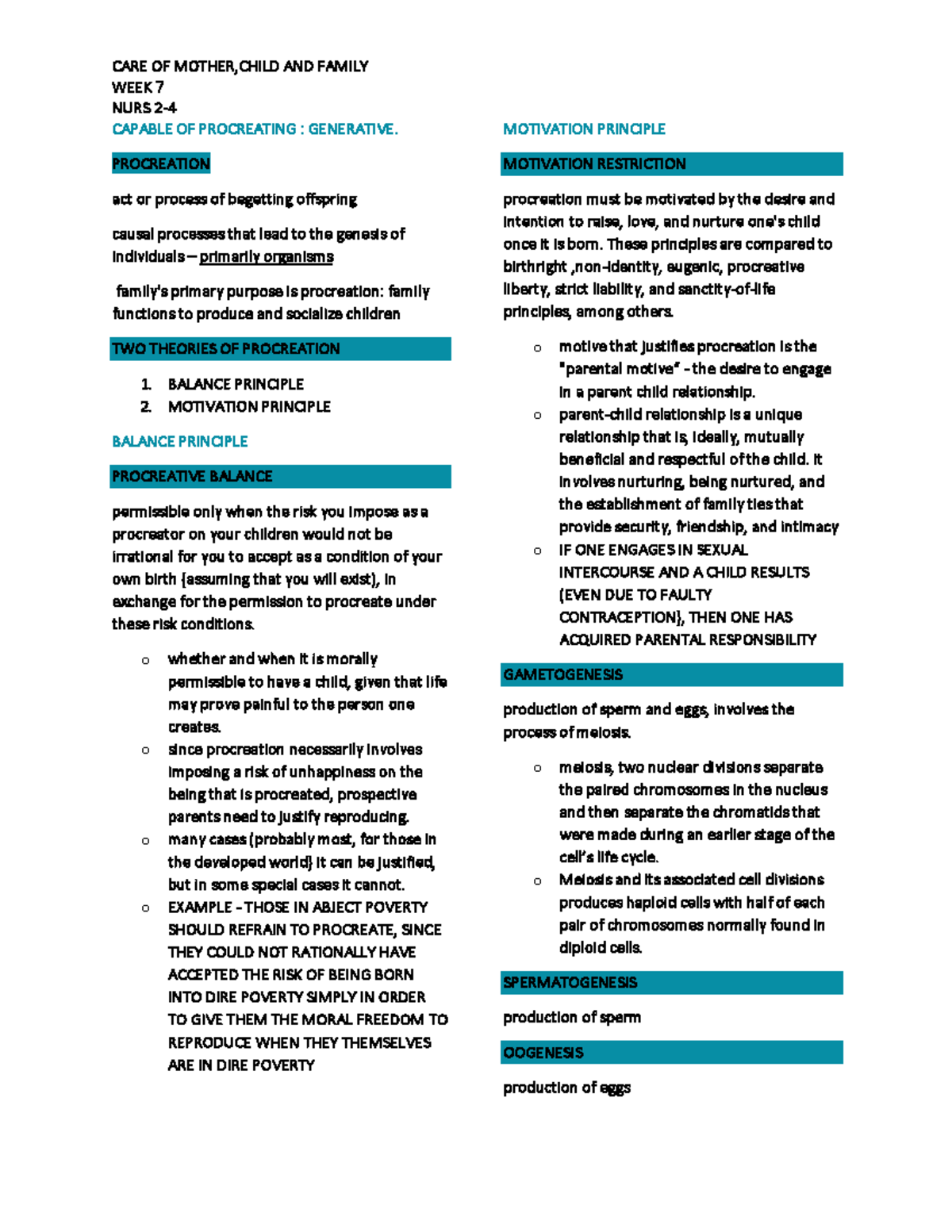 CMCA- Trans- Merged - Notes in CMCA - WEEK 7 NURS 2 - 4 CAPABLE OF ...