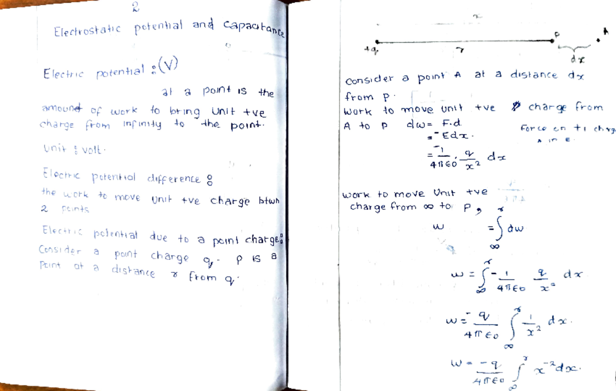 Physics. Electro Static Potential AND Capacitance.GOOD Quality Notes ...