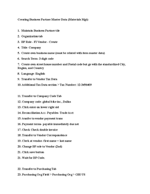 SAP - A Final Exam in Enterprise Planning in Essay Form - How are the ...