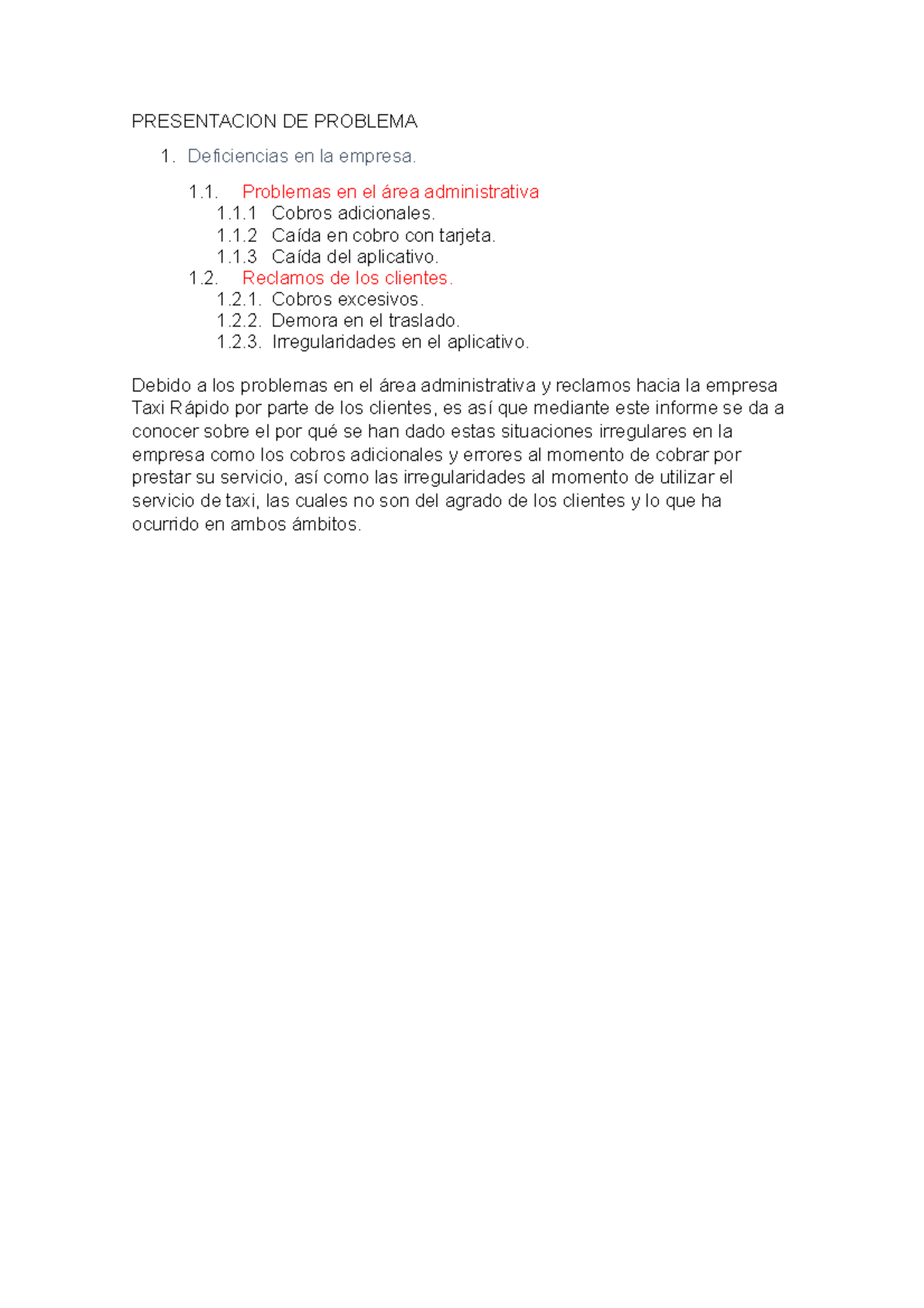 Presentacion DE Problema 2 - PRESENTACION DE PROBLEMA Deficiencias en ...