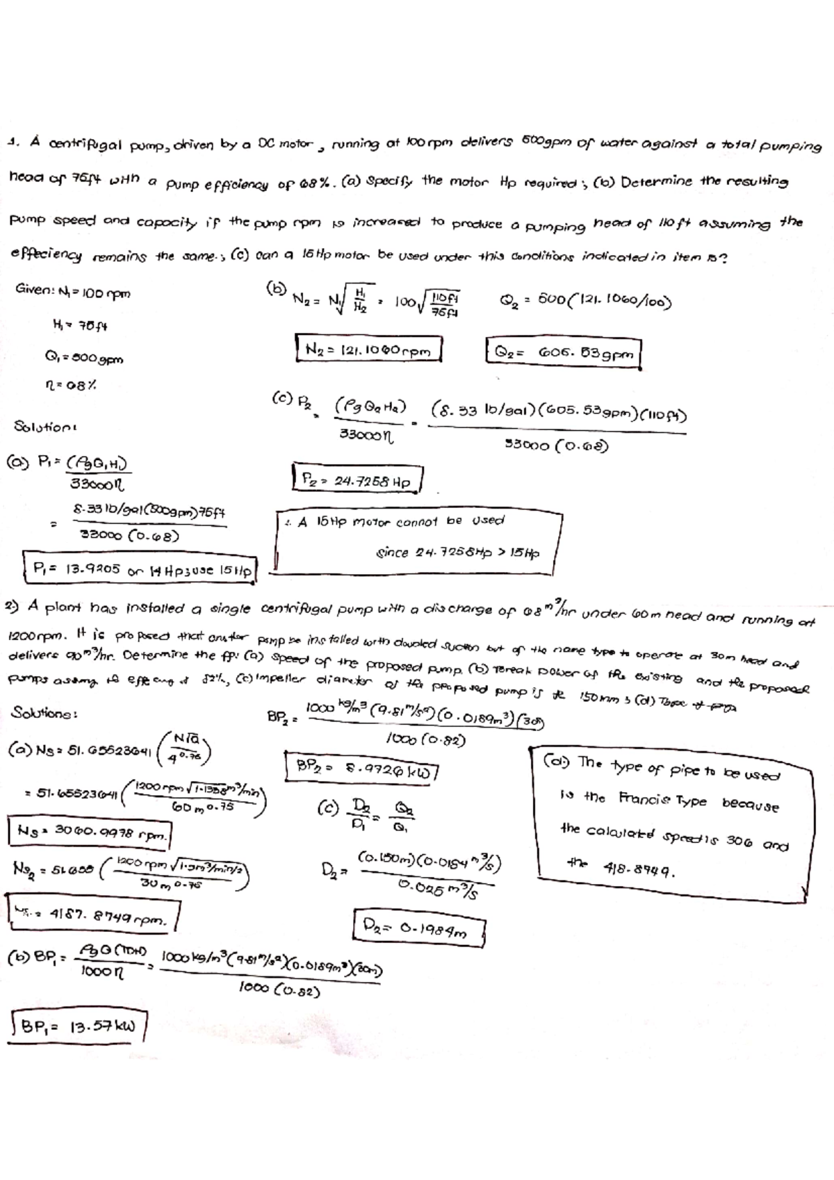 Practice Solving for Fluid Mechanics - Mechanical Engineering - NVSU ...