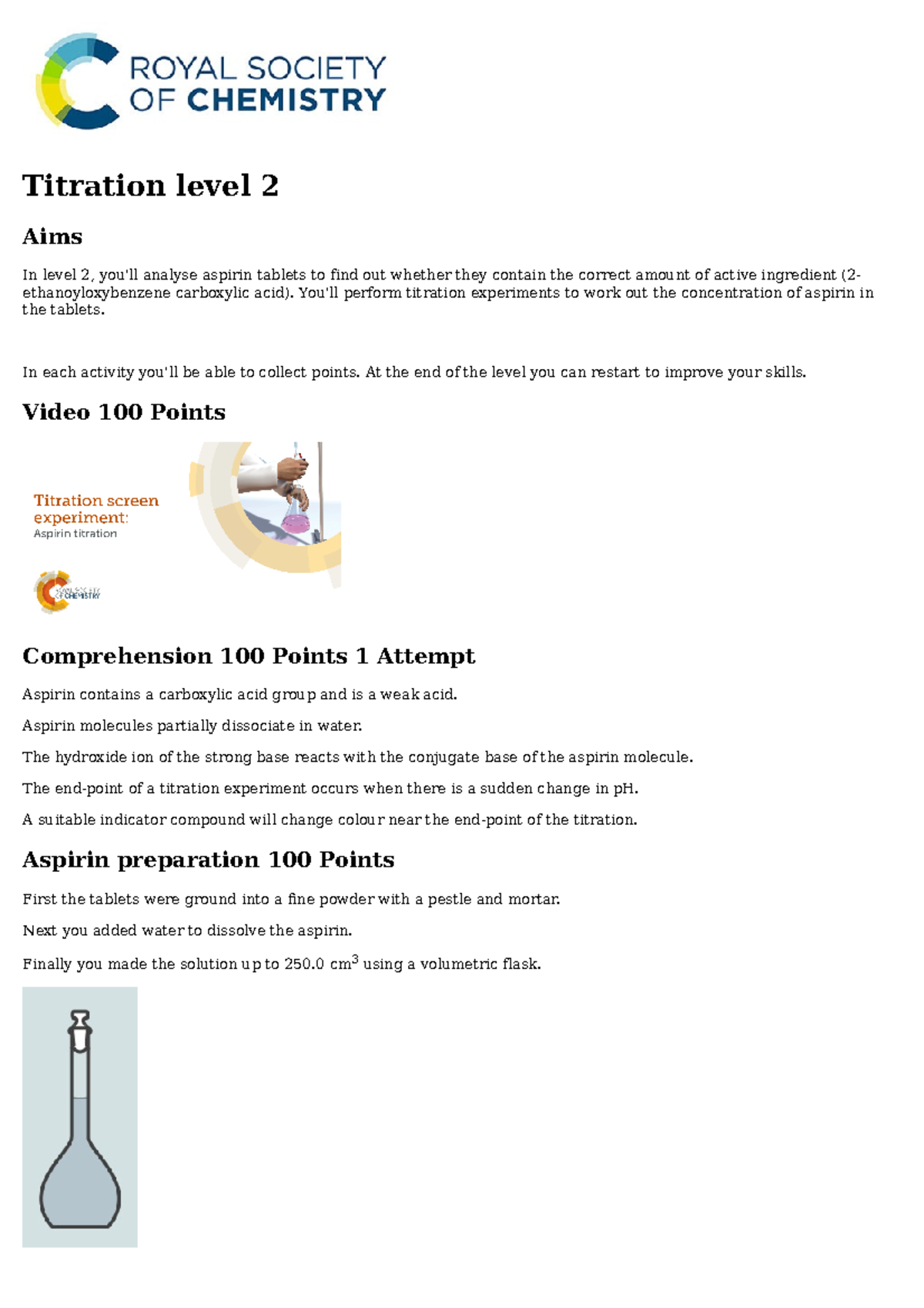 Titration level 2 - You'll perform titration experiments to work out the concentration of ...