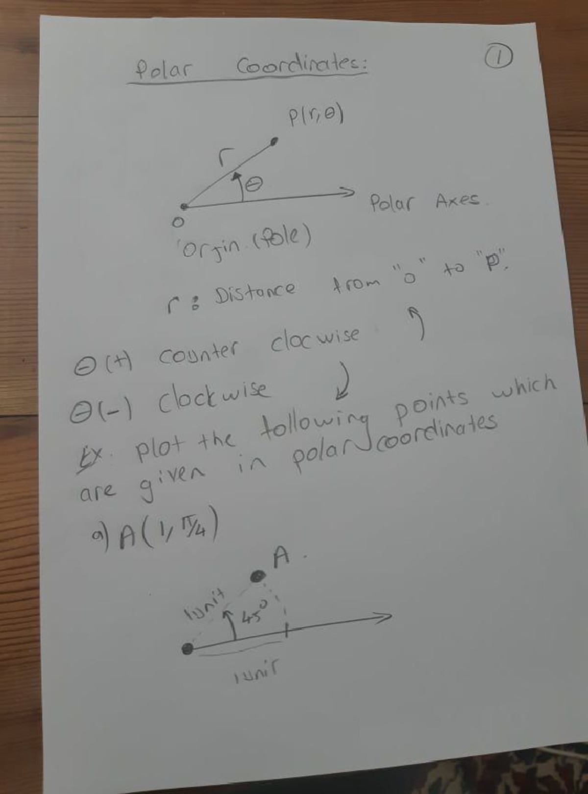 Lecture 8-Polar Coordinates - Polar Coordinates: pln,o) r to Polar Axes ...