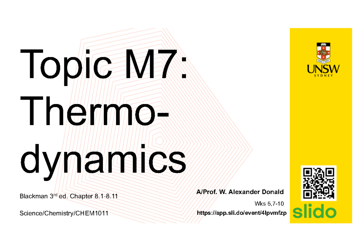 7 Thermodynamics M7 with solutions and notes - Topic M7: Thermo ...