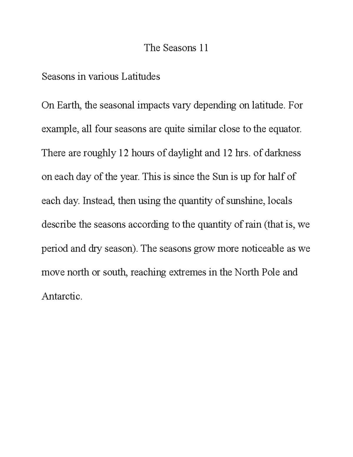 The Seasons 11 - Material course - The Seasons 11 Seasons in various ...