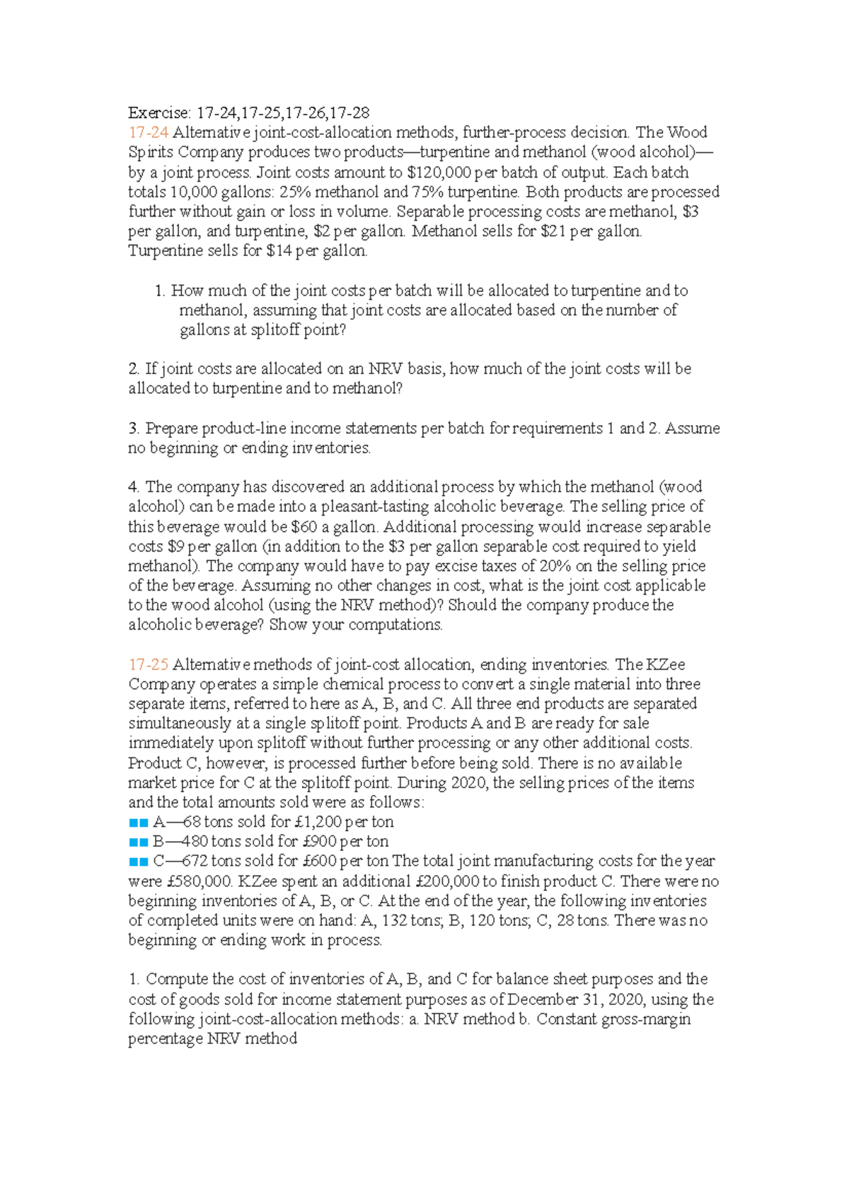 Week4 cp17 tutorial 3 ma2 - Exercise: 17-24,17-25,17-26,17- 17-24 ...