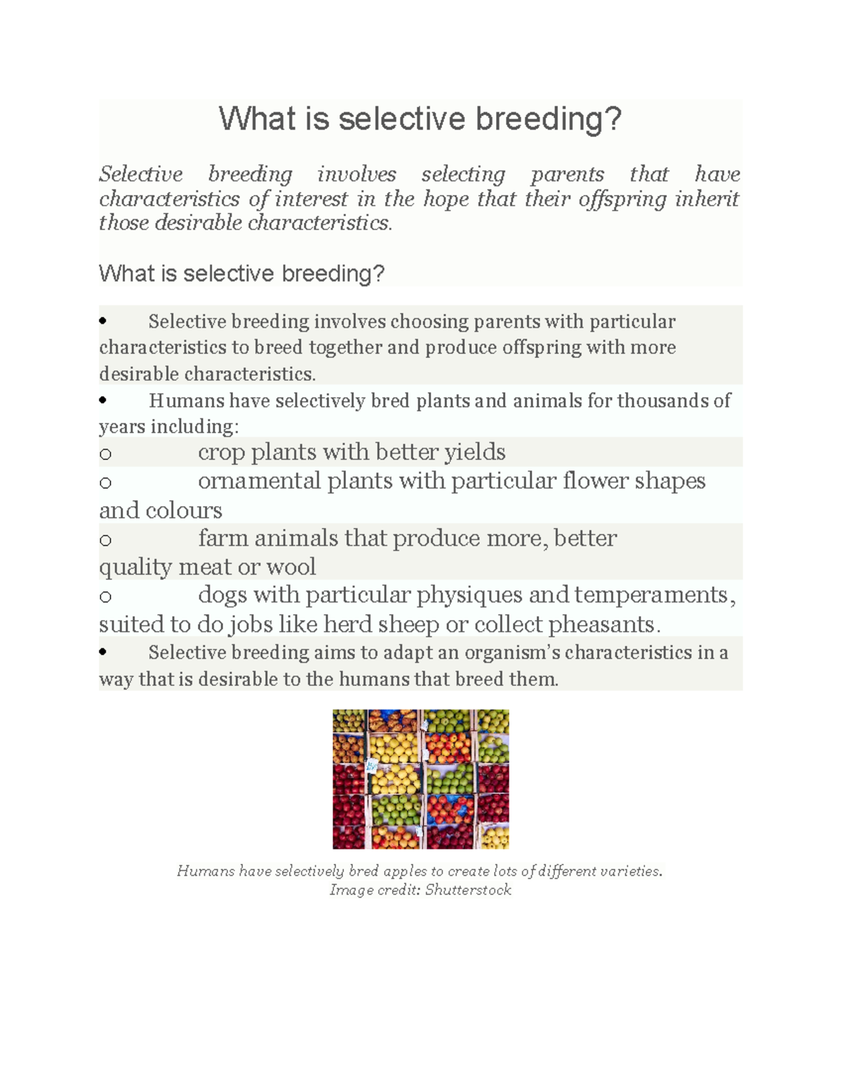 What is selective breeding - What is selective breeding? Selective ...