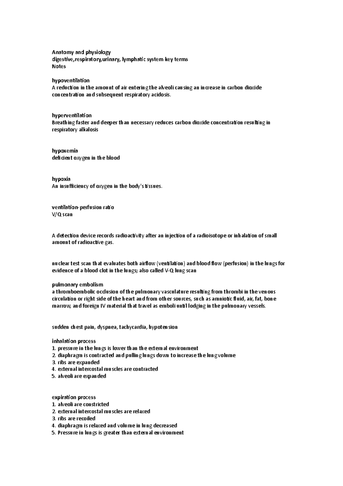 Anaphy digestive, respi, urinary, lymphatic system key terms - Anatomy ...