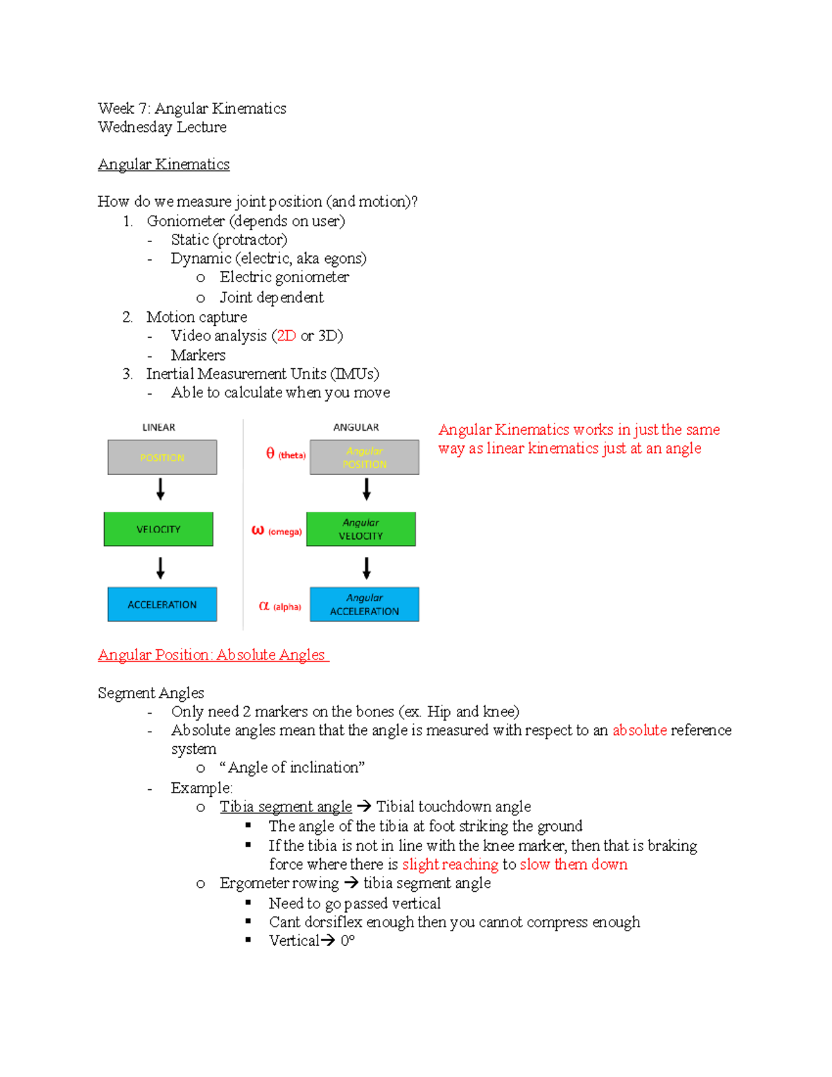 Angular Kinematics - great class and great teacher. easy, just do the ...