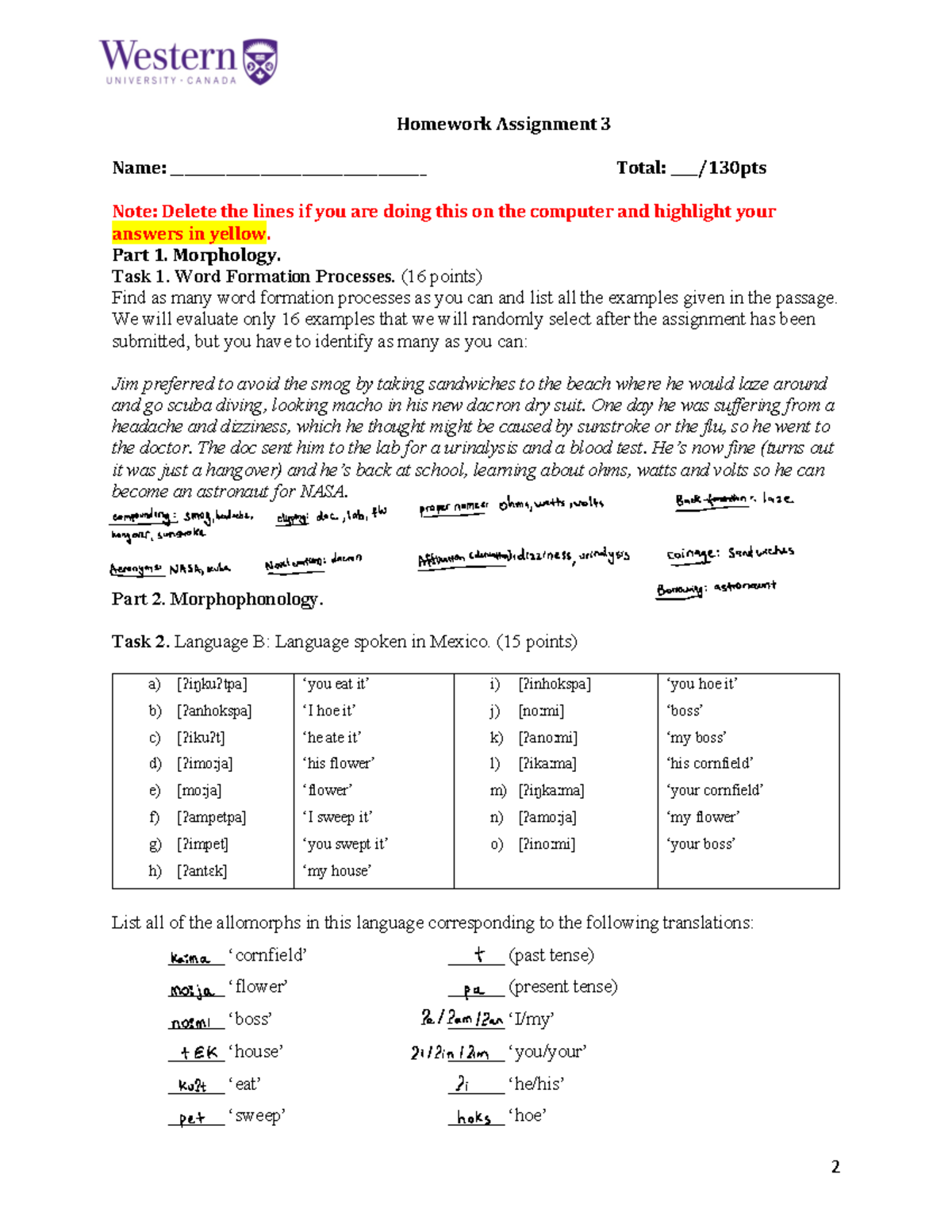 6, Assignment 3 is all about writing syntax tree, ipa transcription ...