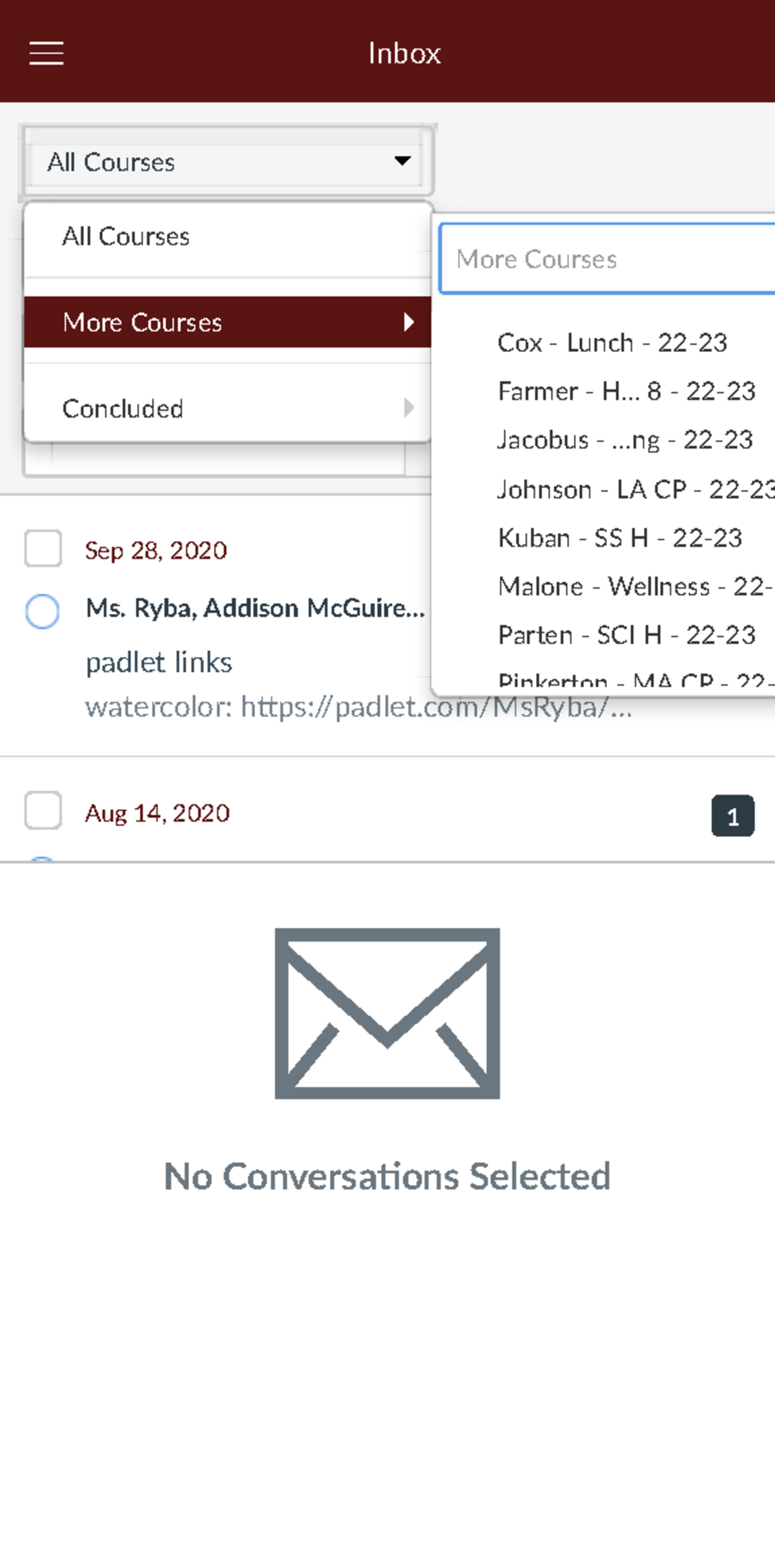 Inbox - Bhcgh - ! Inbox Inbox All Courses " % & ' ( ) * $ No Conversa!ons Selected ####### - Studocu