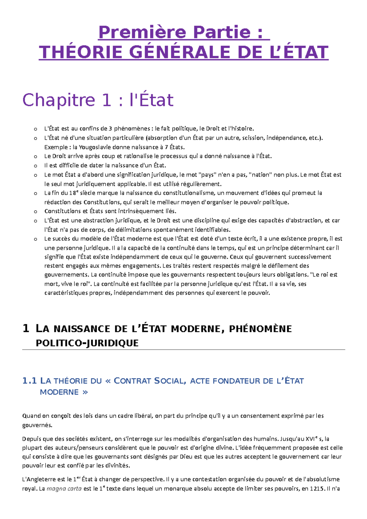 C1 Droit Constit - Première Partie : THÉORIE GÉNÉRALE DE L’ÉTAT ...
