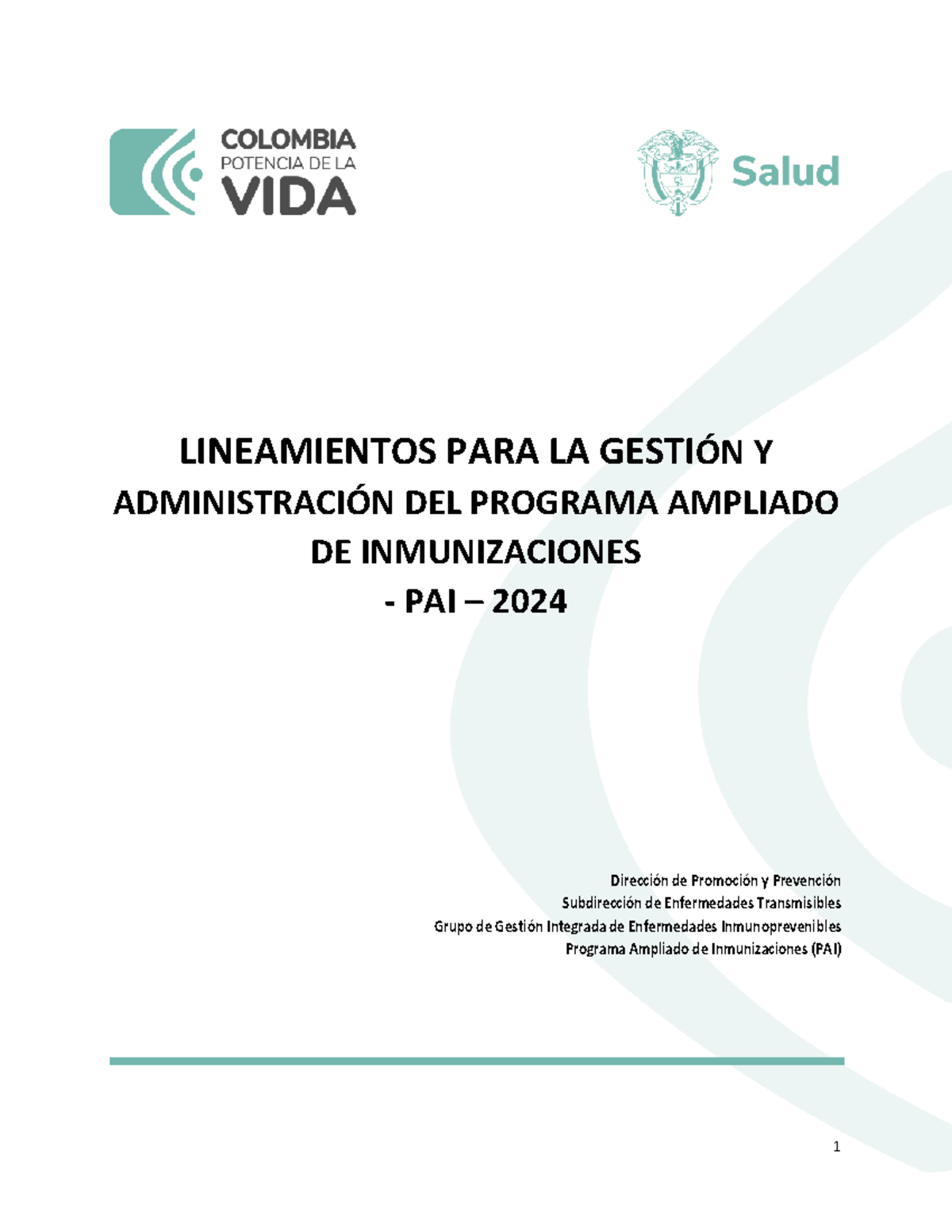 Lineamiento-gestion-administracion-pai-2024 - LINEAMIENTOS PARA LA GESTIÓN Y ADMINISTRACIÓN DEL ...