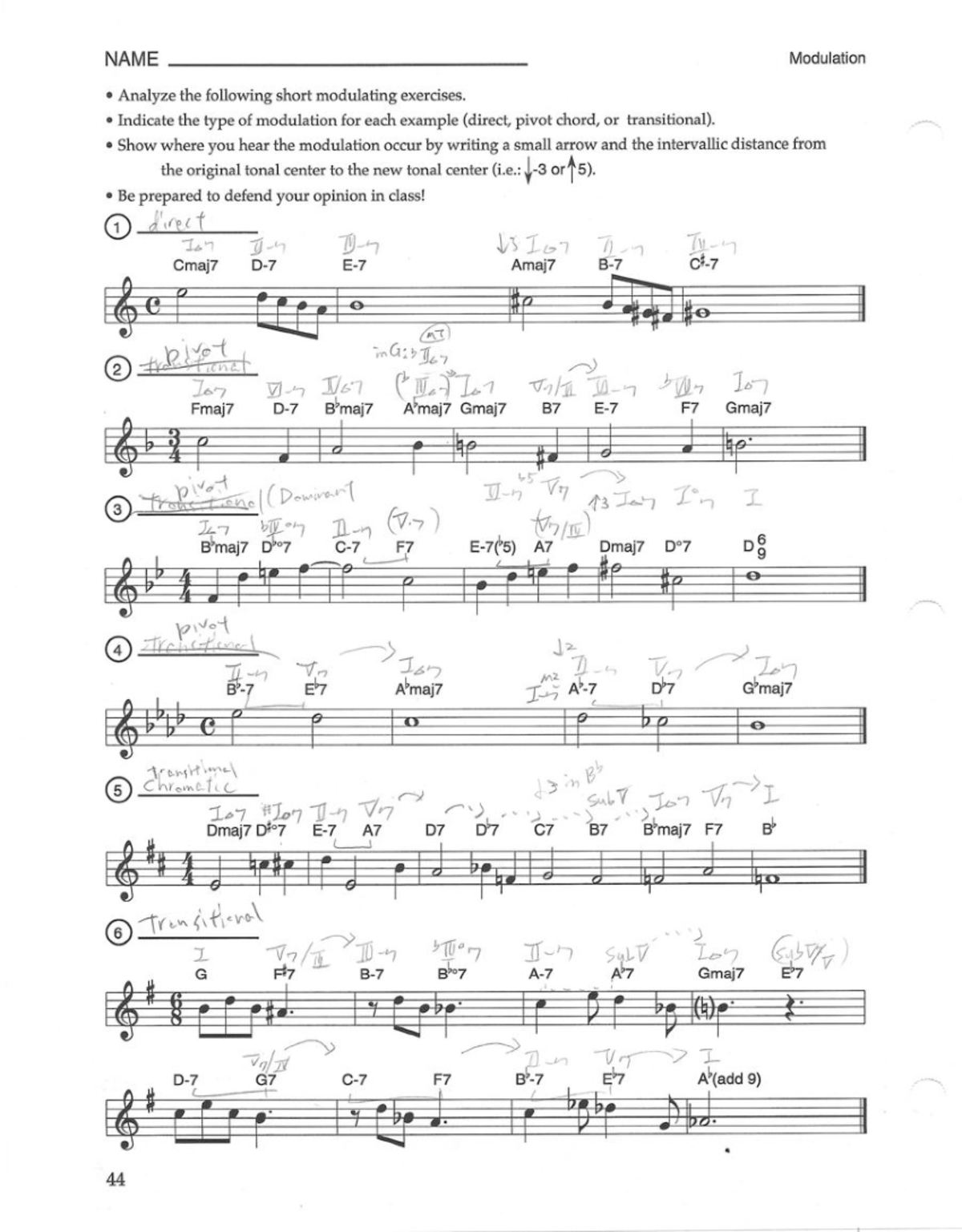 Answers-study-supplement 5 - NAME Modulation Analyze the following ...