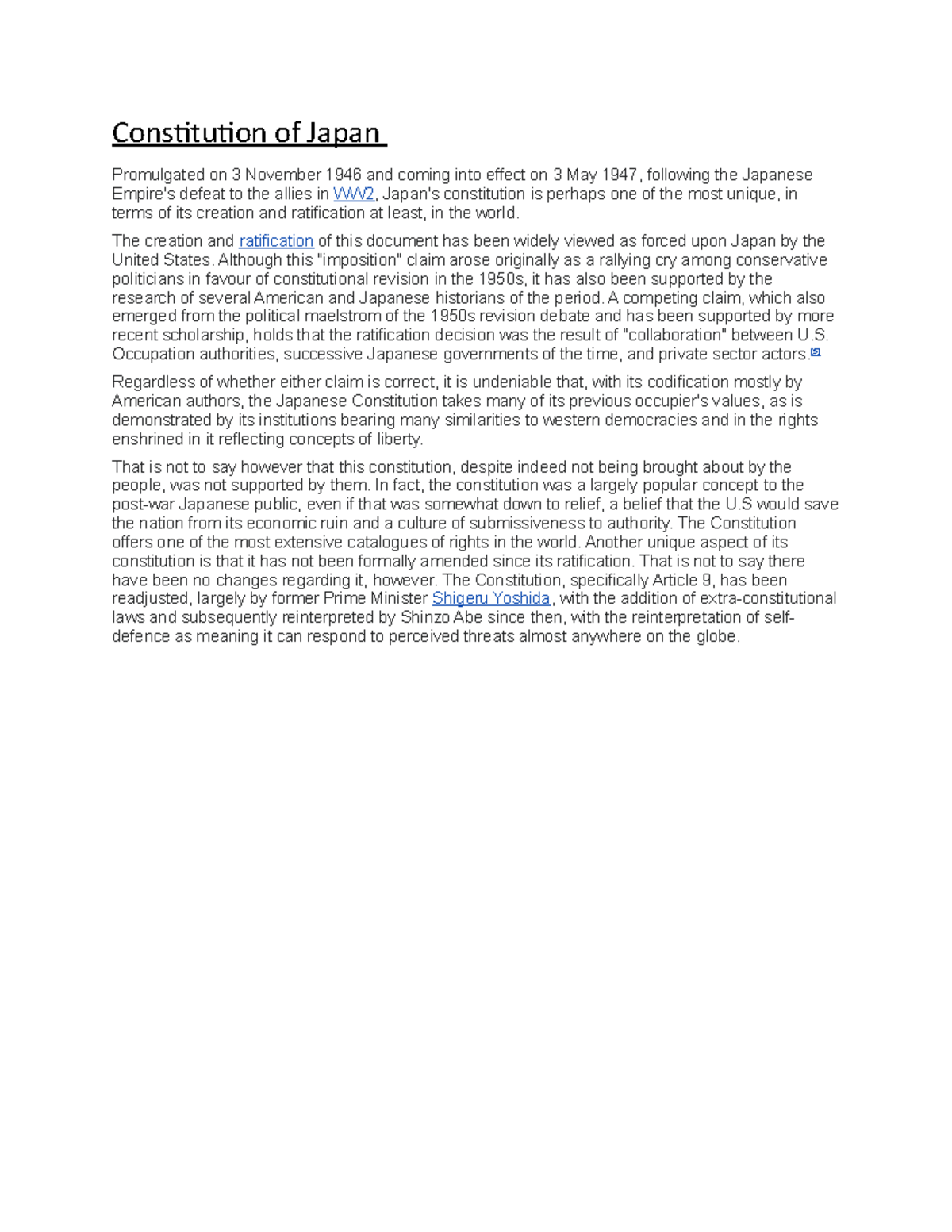 Constitution of Japan - Copy of my original - Constitution of Japan ...