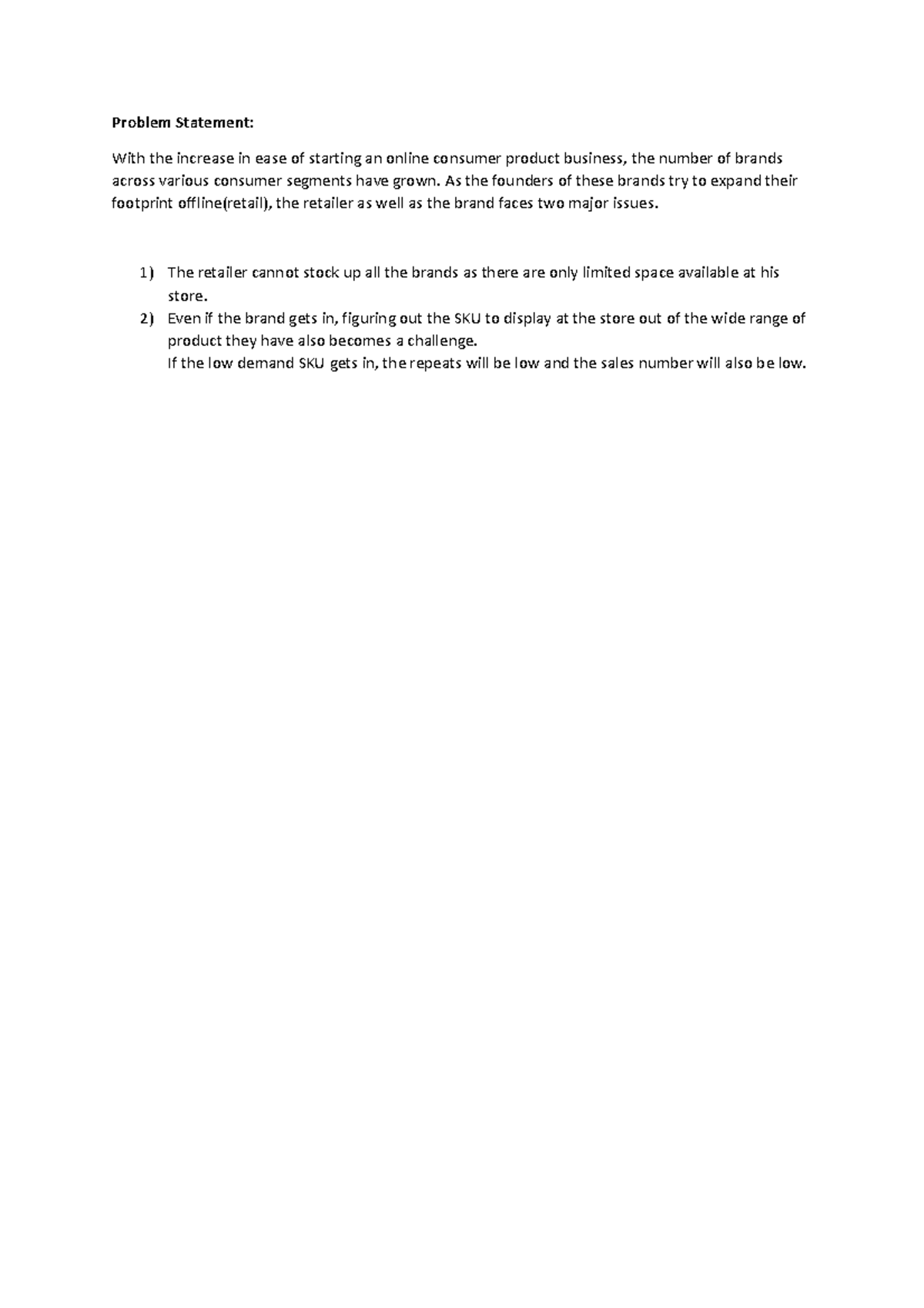 Online to Retail - Problem Statement - Problem Statement: With the ...