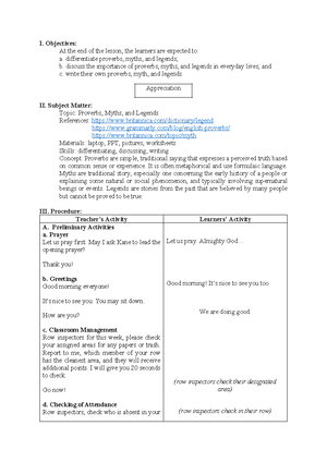 DLP ENG7 WEEK1 - ANALOGY - LESSON PLAN IN ENGLISH GRADE 7 I. OBJECTIVES ...
