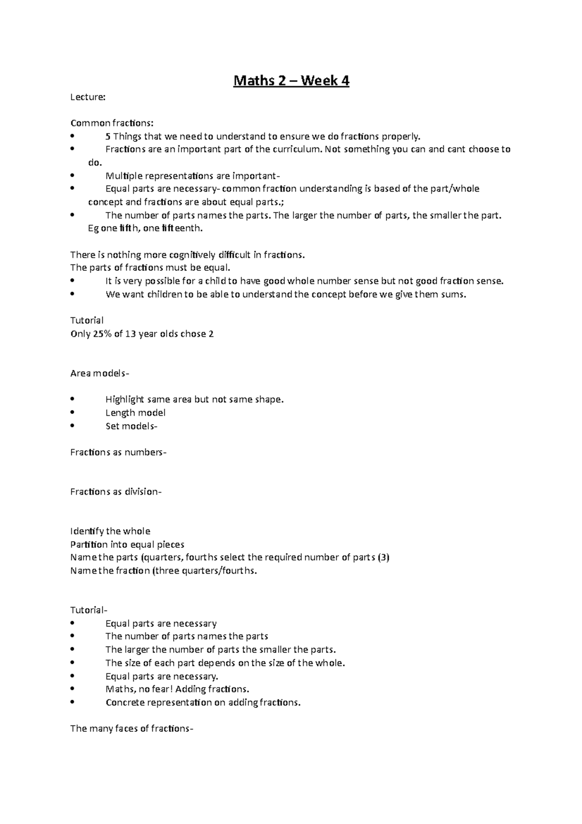 Maths 2 - week 4 - Week 4 lecture & Tutorial notes - Maths 2 – Week 4 ...