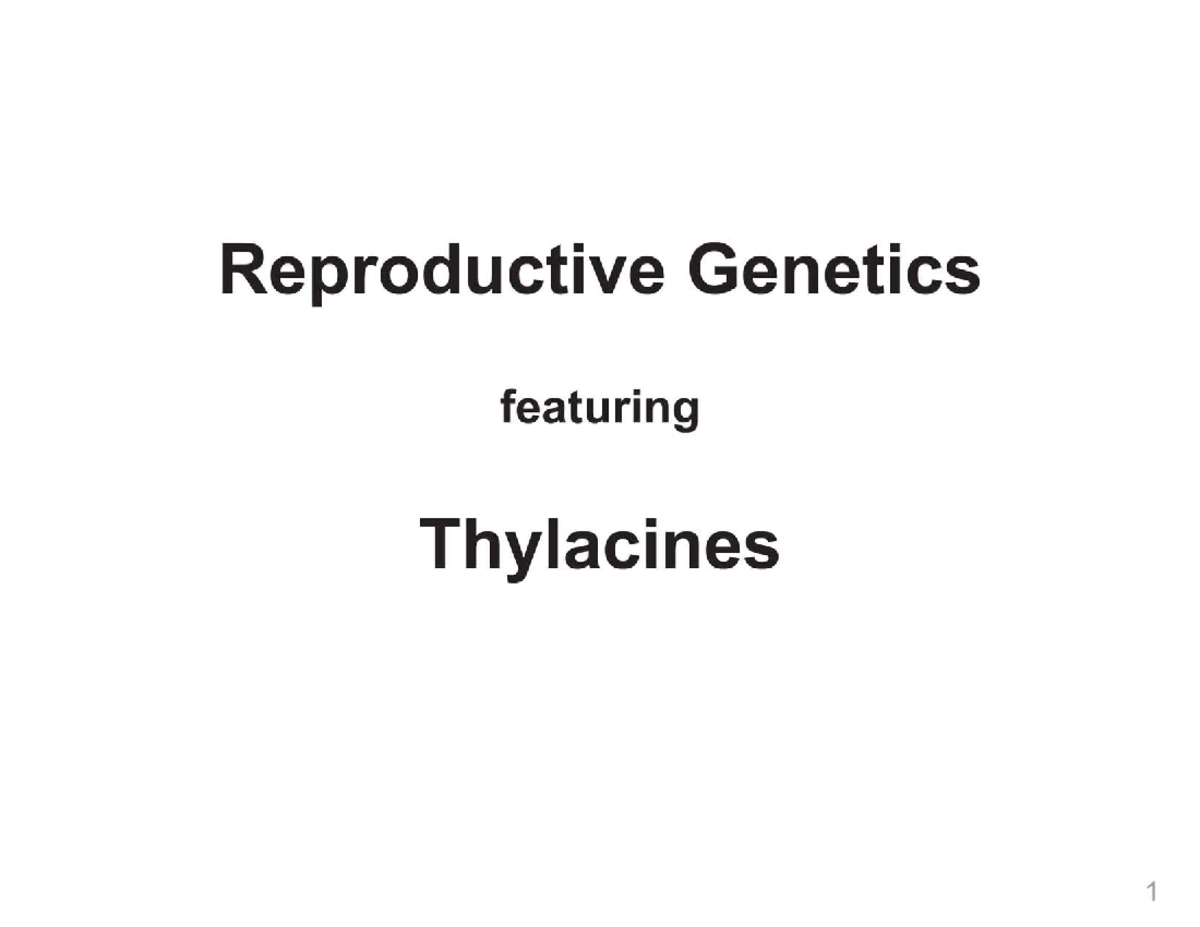 Reproductive-genetics - Biol 239 - UWaterloo - Studocu