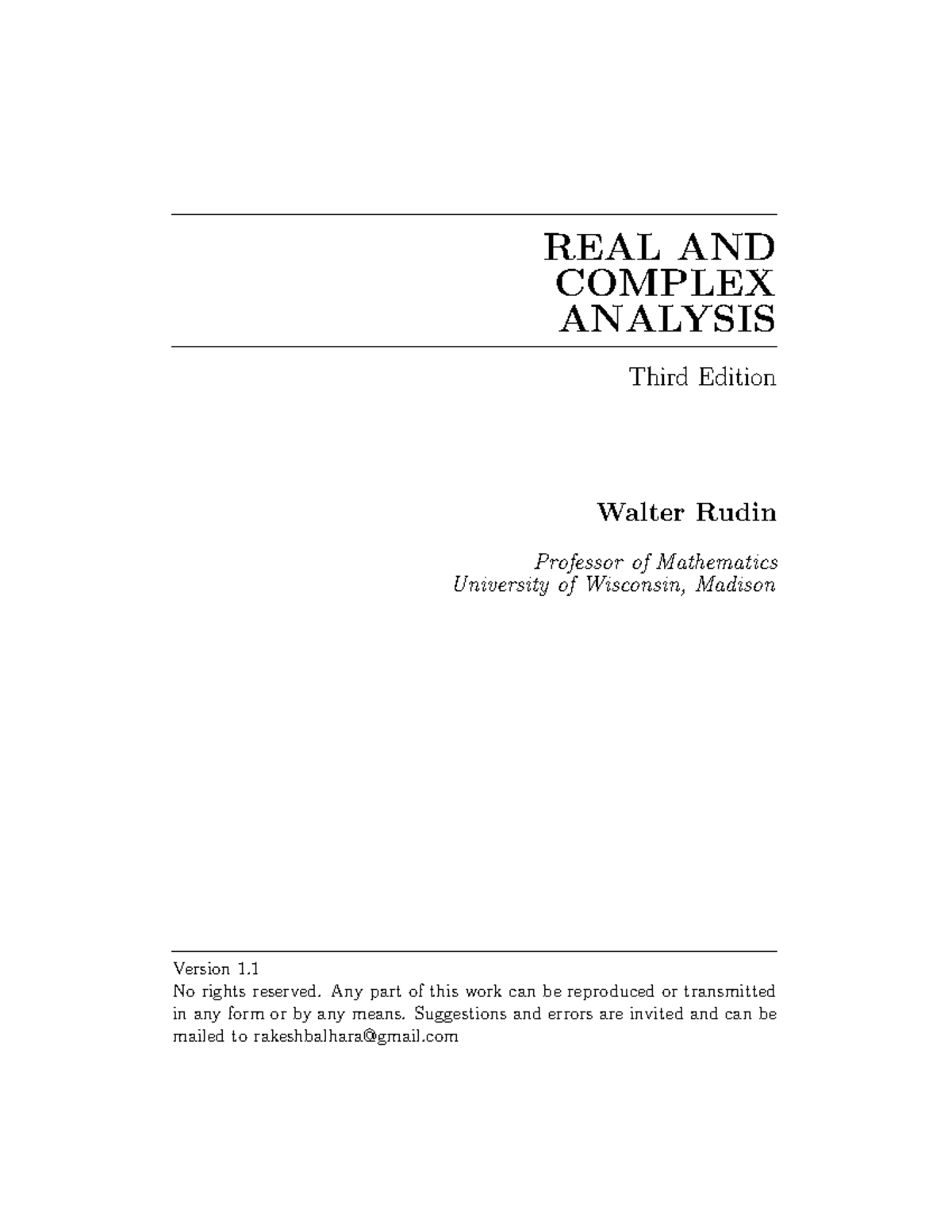 Rudin Real Complex Solutions chap 1 - REAL AND COMPLEX ANALYSIS Third ...