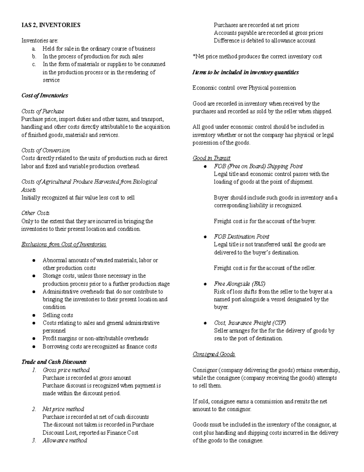 IAS 2, Inventories - Book Reference: The Intermediate Accounting Vol. 2 ...