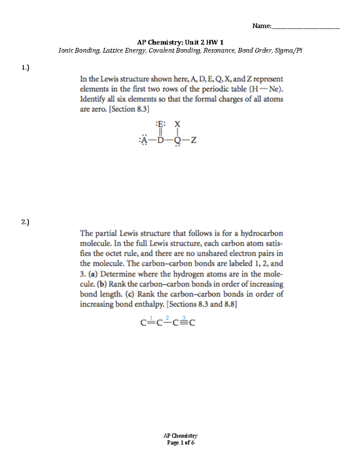 Copy of Unit 2 HW 1 - Chapter 2 Homework 1 - Name ...