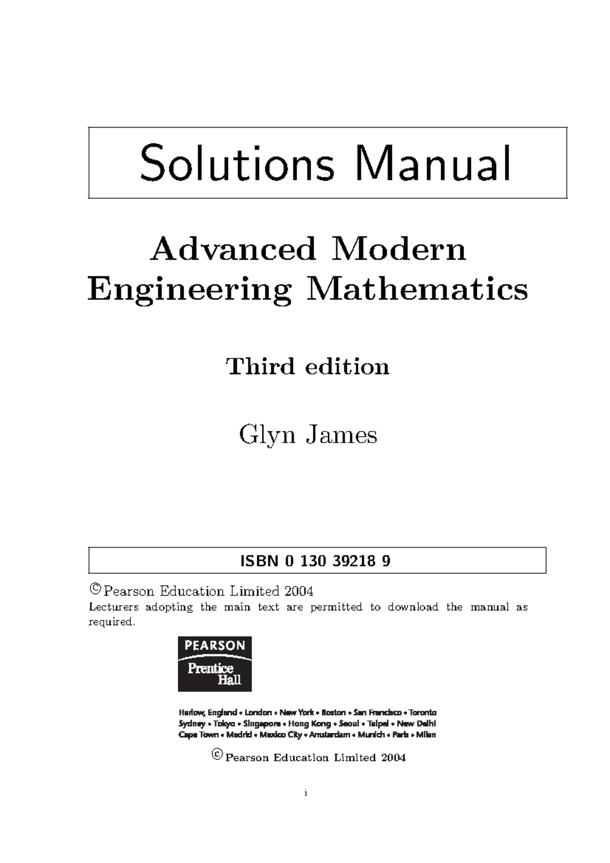 Prelims - dDef sa - Solutions Manual Advanced Modern Engineering ...