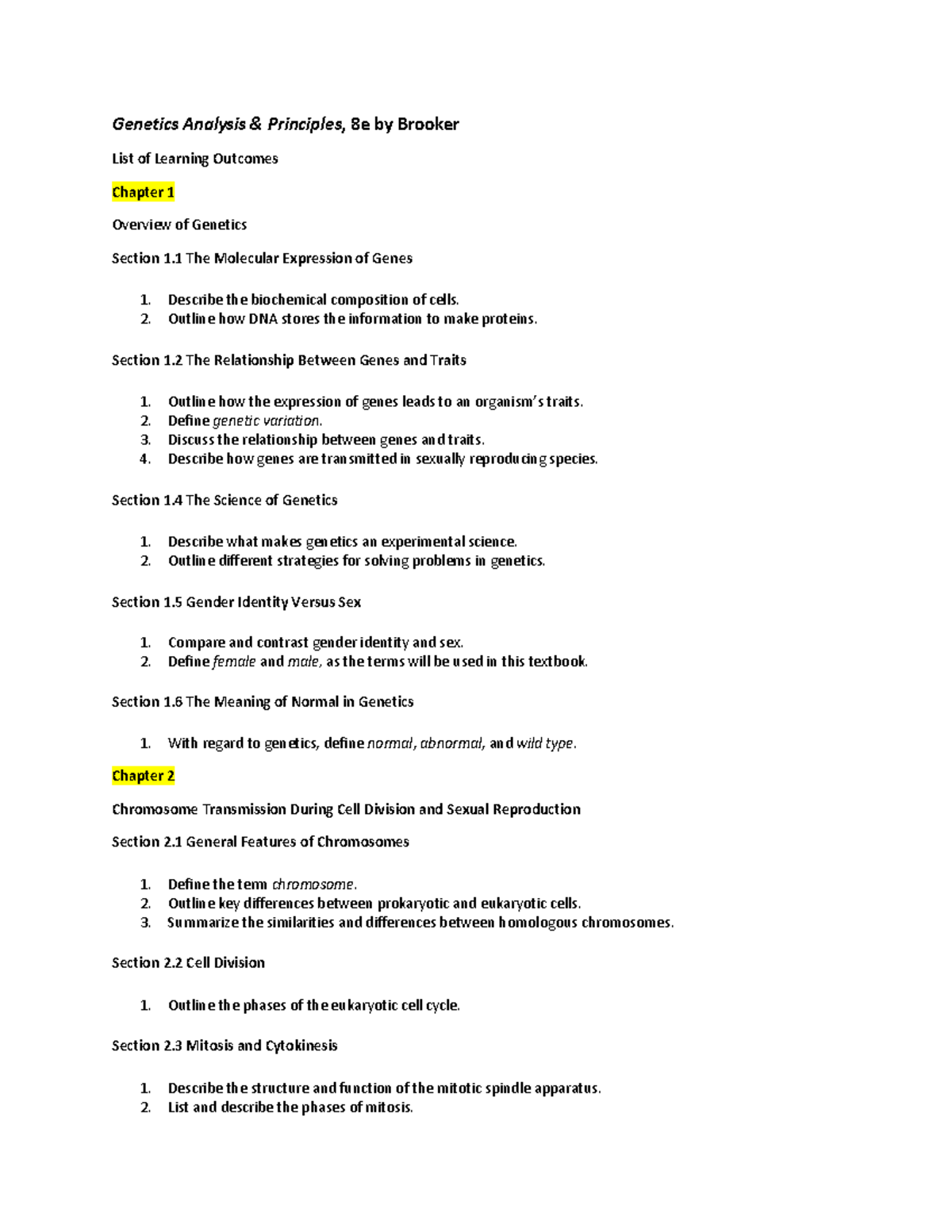 Module 1 Key Terms-and-Concepts - Genetics Analysis & Principles, 8e by ...