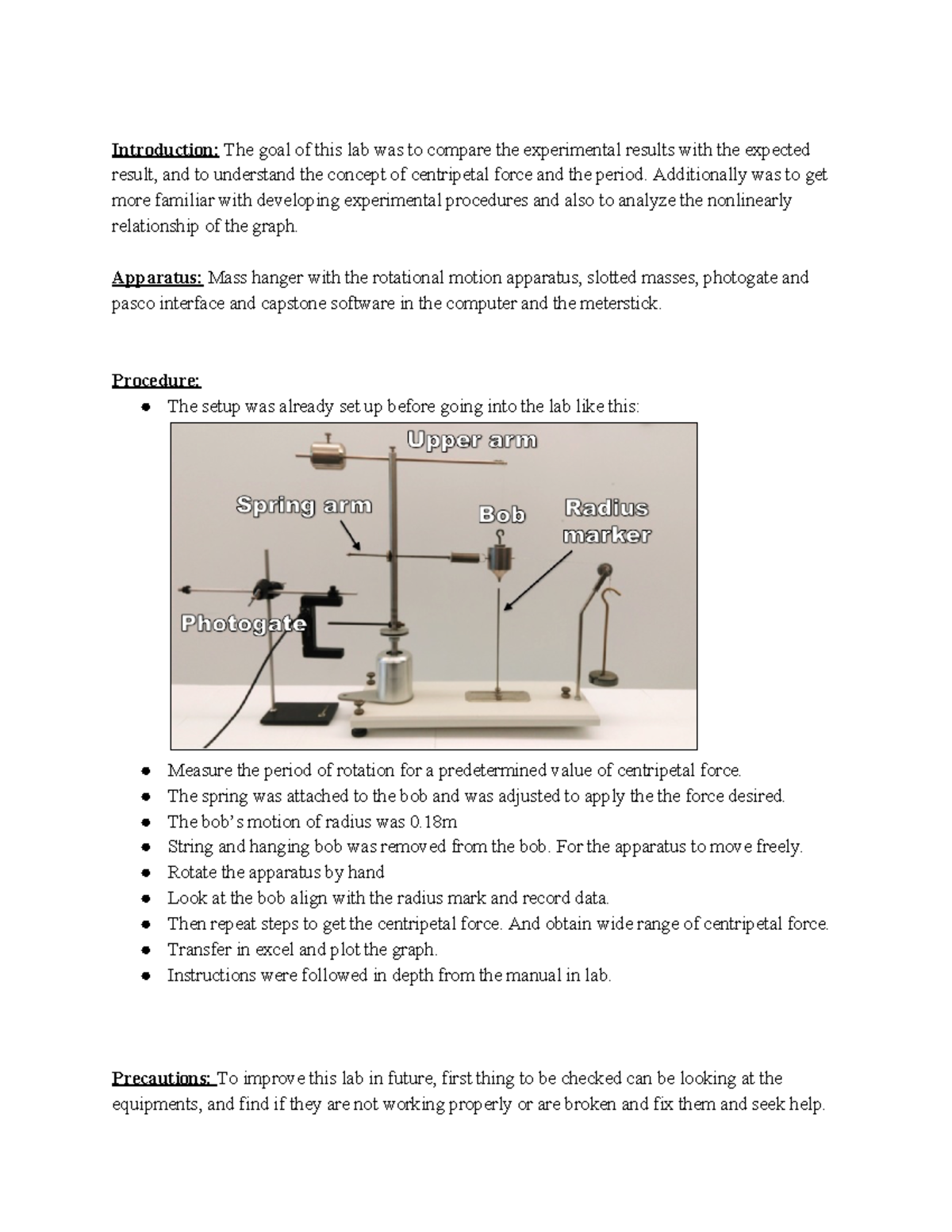 Lab 4 - This is the lab 4 - The goal of this lab was to compare the ...