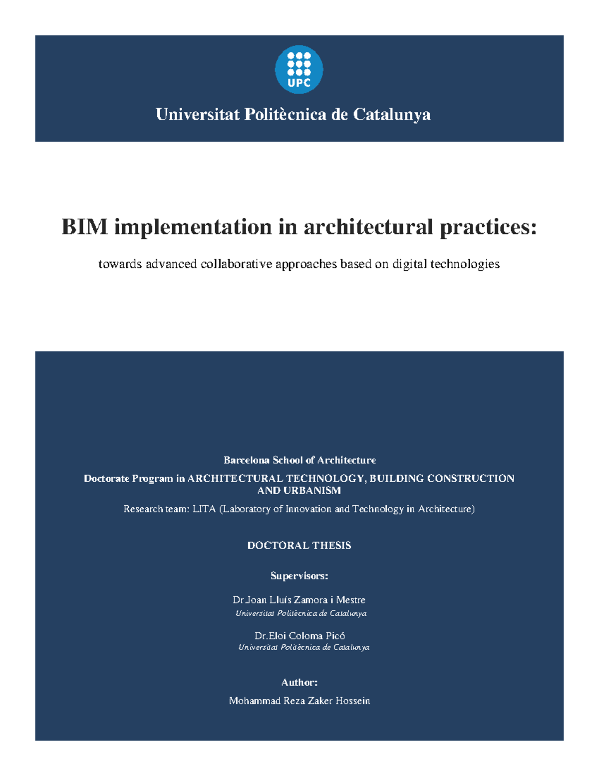 BIM implementation in architectural practices, towards advanced ...