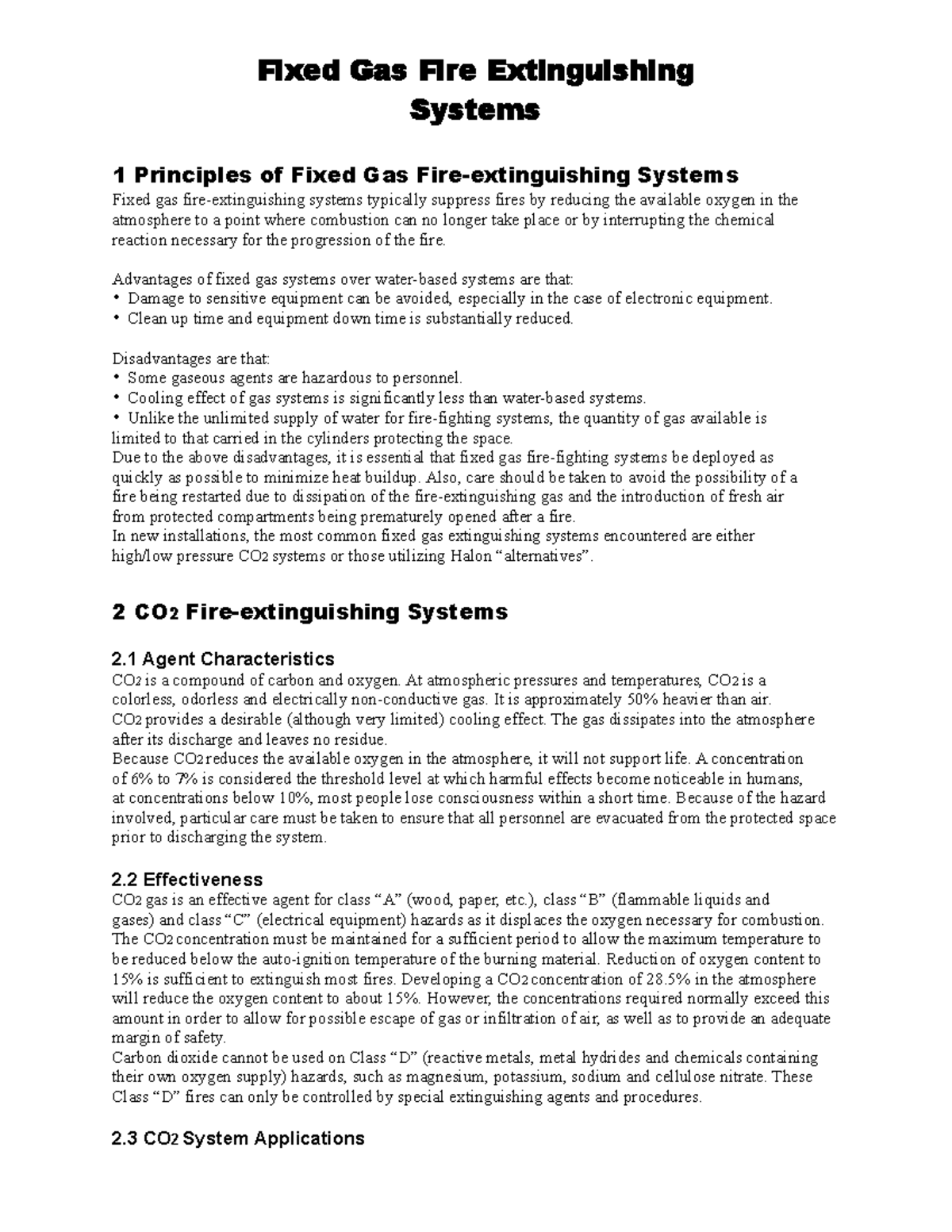 Fixed fire fighting systems - Fixed Gas Fire Extinguishing Systems 1 ...