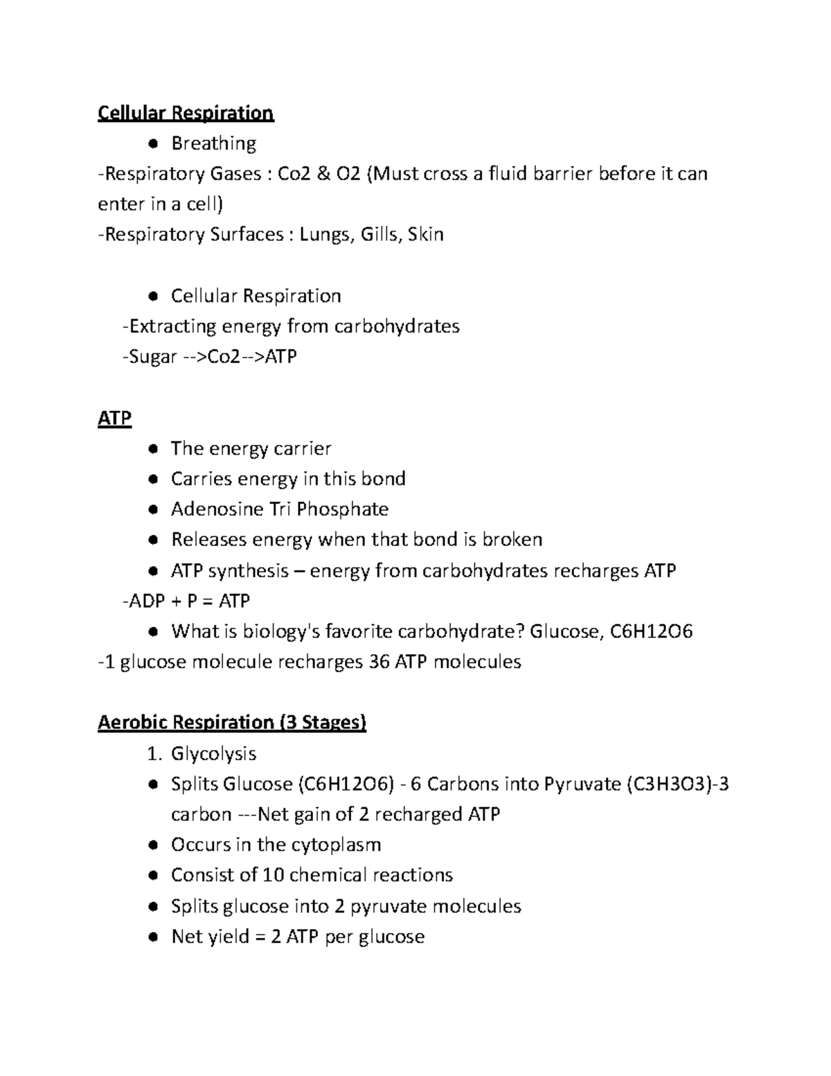 Energy Within Cells Lecture Notes - Google Docs - Cellular Respiration ...