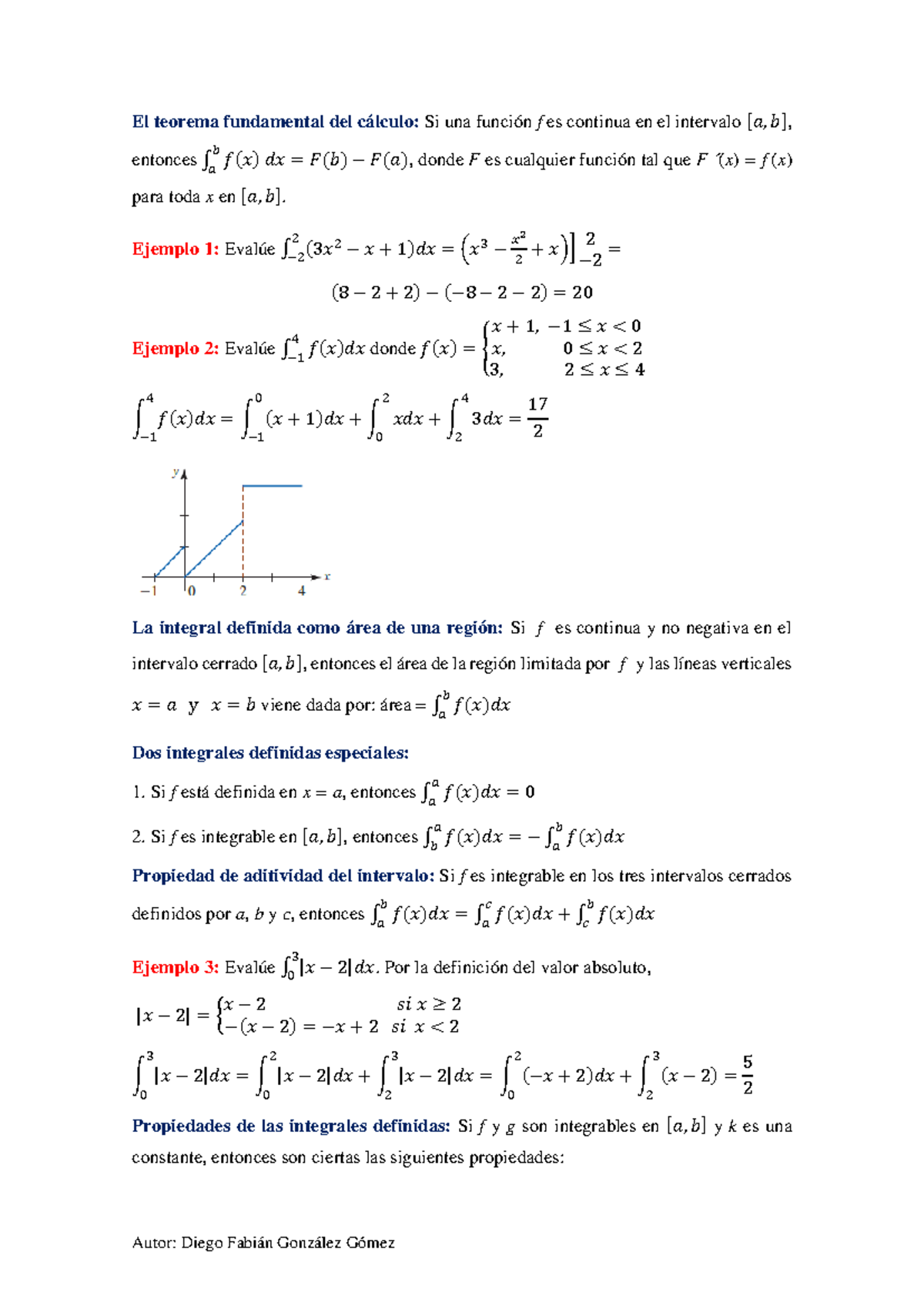 La Integral Definida (El Teorema Fundamental del Cálculo) - Autor: Diego Fabián González Gómez ...