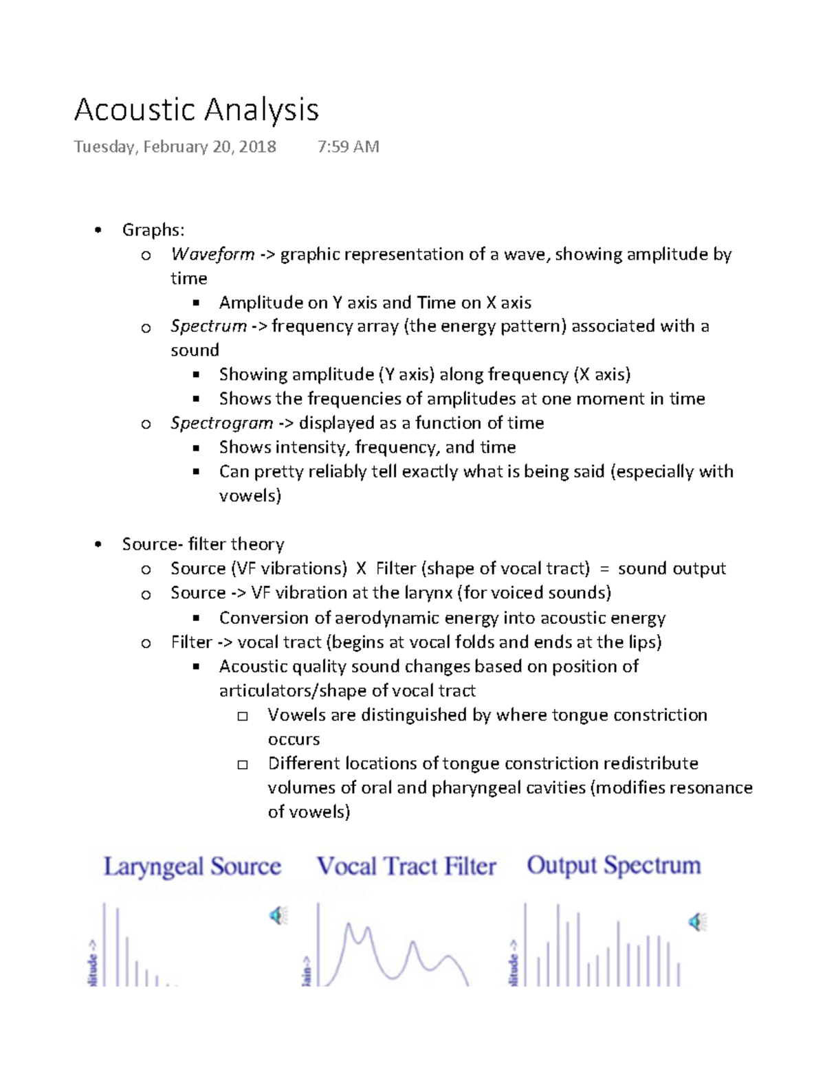 Acoustic Analysis - Lecture notes 1 - Graphs: Waveform -> graphic ...