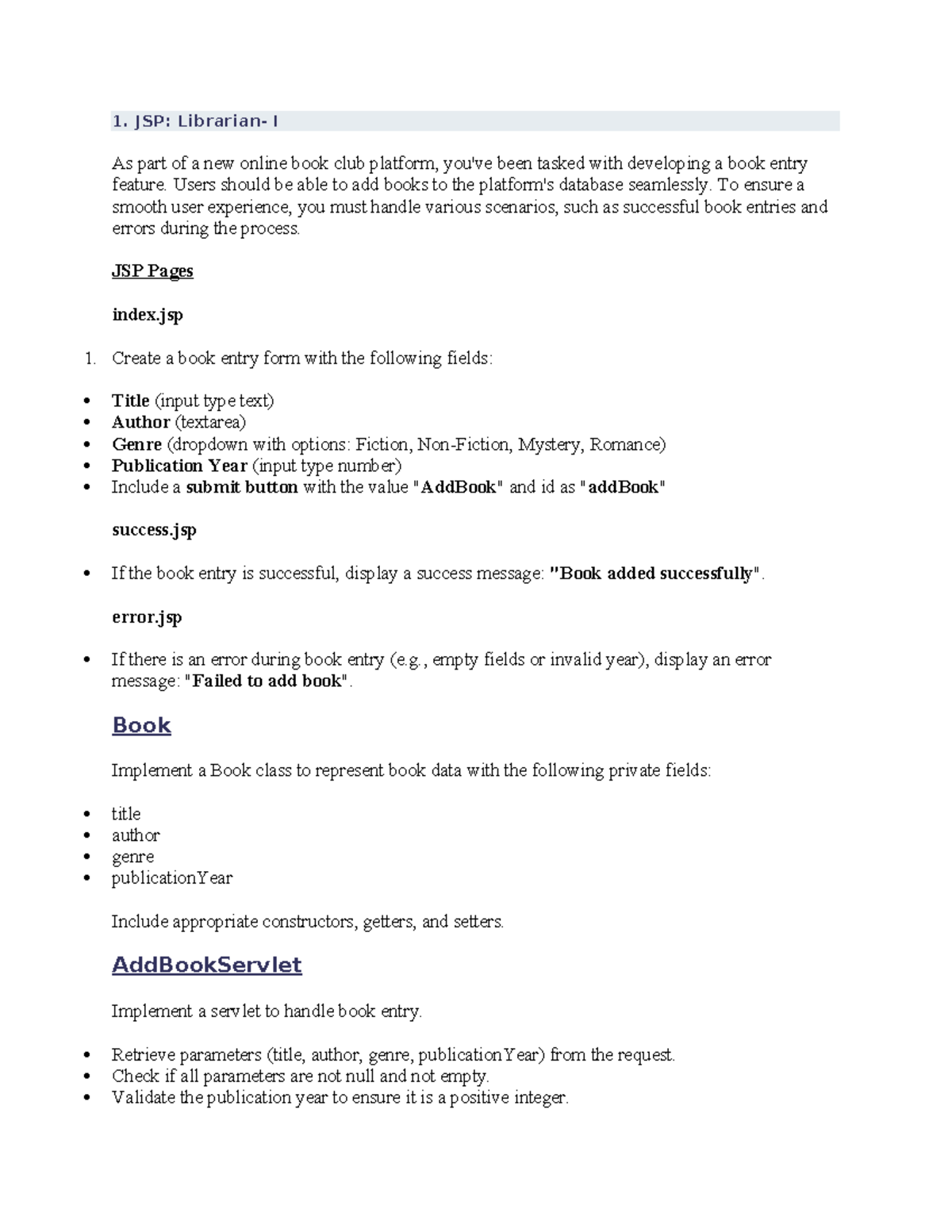 Spring Coding 1 Just Look For Coding Problems Jsp Librarian I As Part Of A New