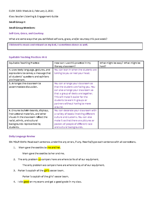 ELEM 3200 M5 Student Engagement Guide 03 - ELEM 3200: Module 5, March ...