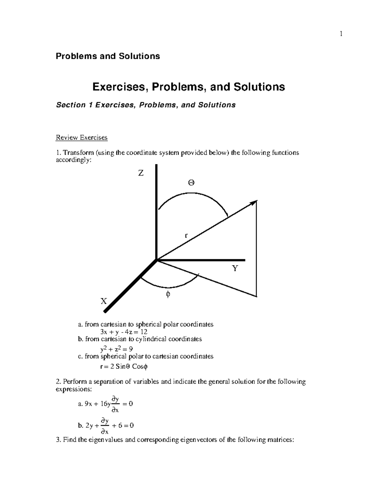 QUANTUM MECHANICS PROBLEMS AND SOLUTION - Problems and Solutions Exercises, Problems, and ...