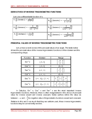 UNIT 4 Module 18 - Derivative OF A Variable WITH A Variable Exponent - DERIVATIVE OF A VARIABLE ...
