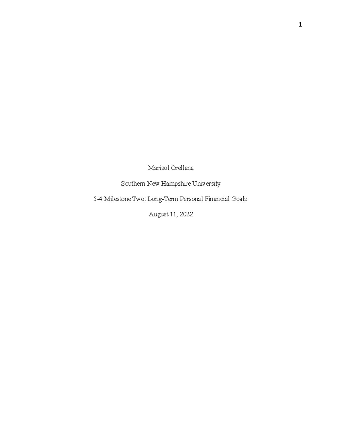FIN 250 7-4 Final Project - Marisol Orellana Southern New Hampshire ...