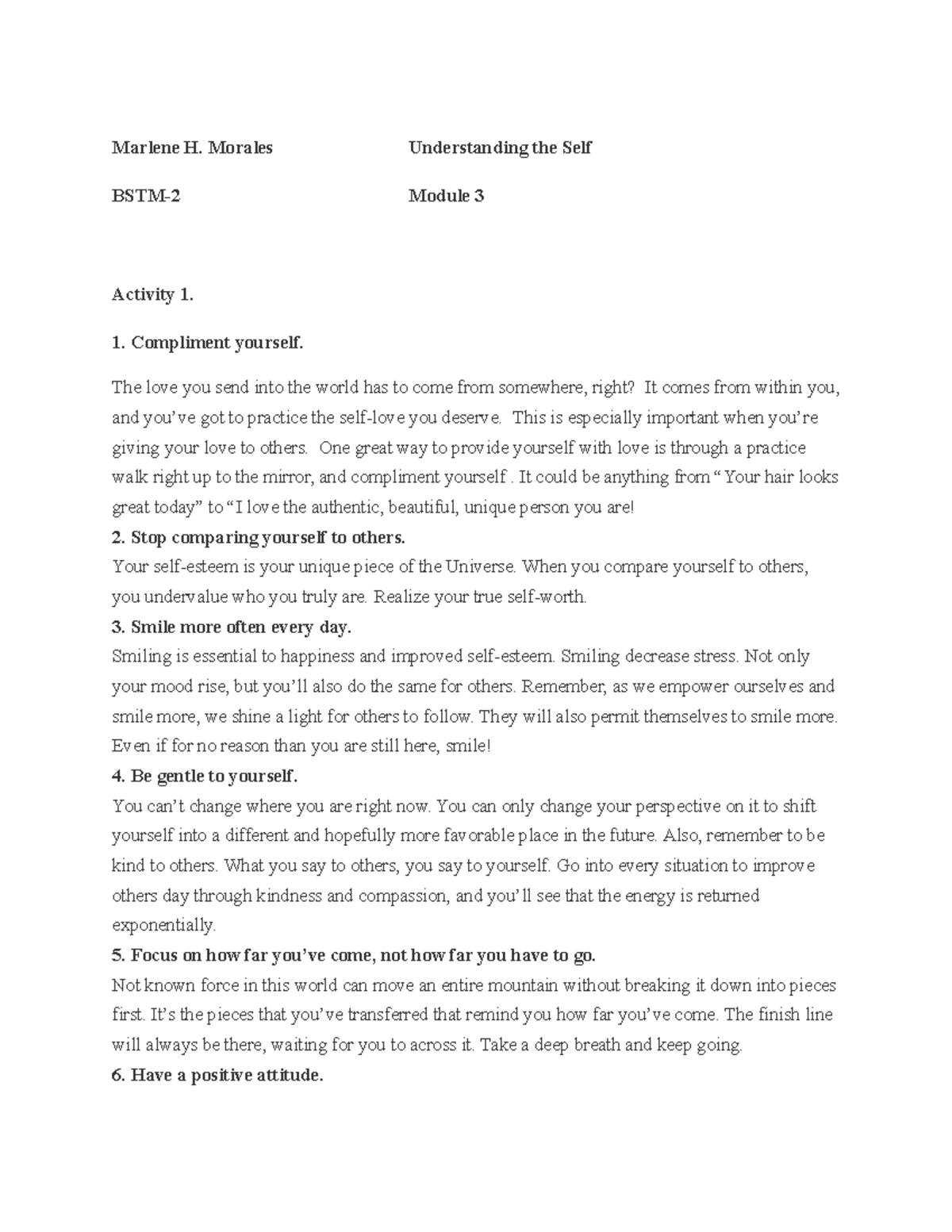 Module 3 - trhtyh - Marlene H. Morales Understanding the Self BSTM-2 ...