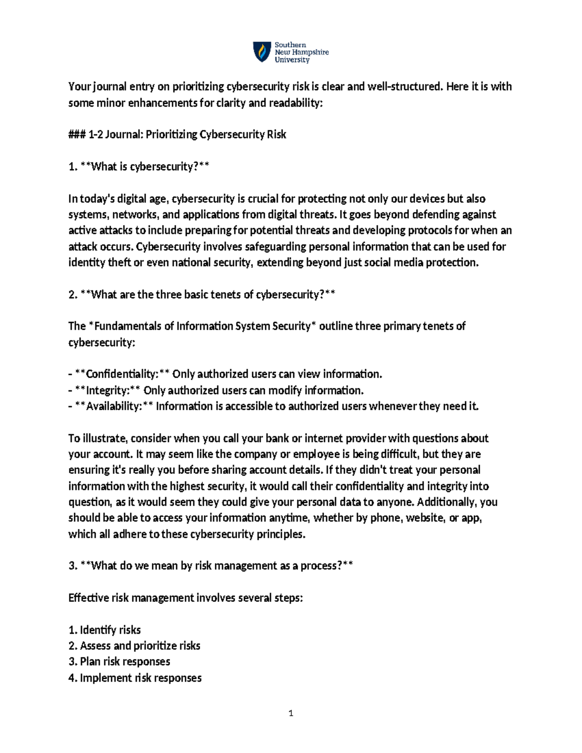 CYB 410 Project One Stepping Stone Two - Your journal entry on ...