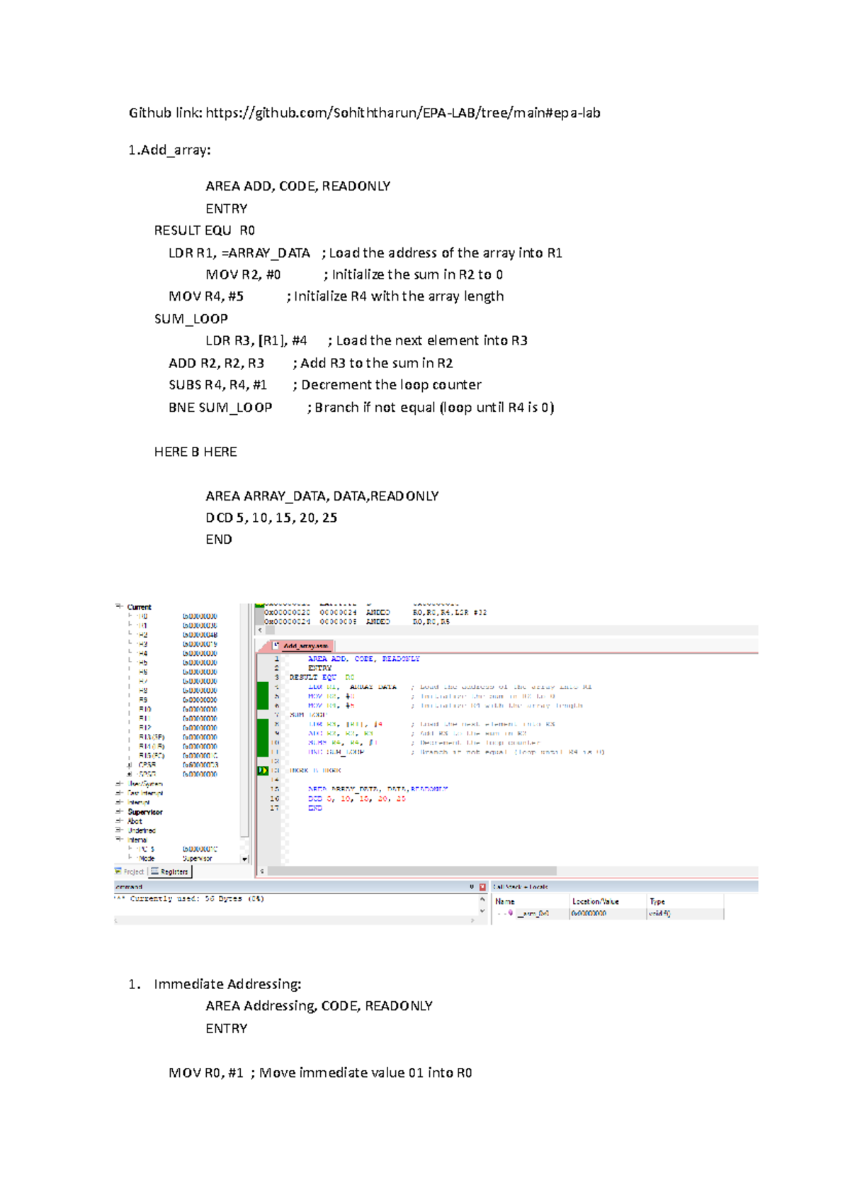 EPA LAB - Github link: github/Sohiththarun/EPA-LAB/tree/main#epa-lab 1 ...